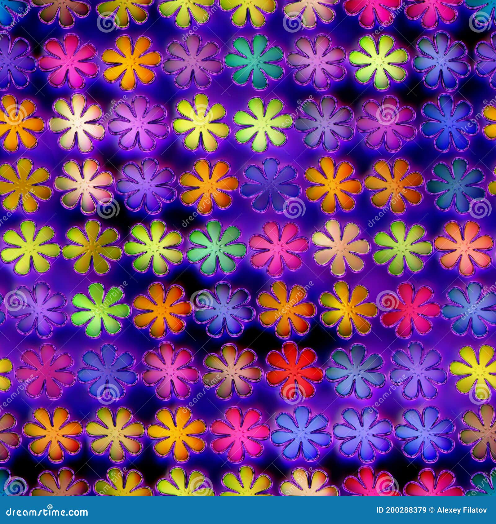 Seamless Texture of Abstract Bright Shiny Colorful Flowers Stock Image ...