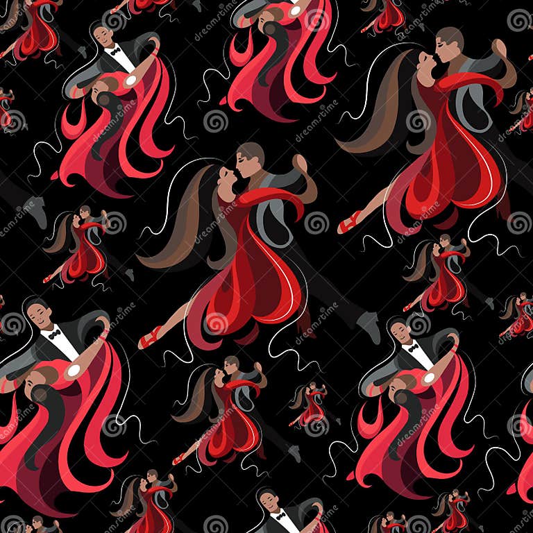 Seamless Texture with Abstract Dancers 2 Stock Vector - Illustration of ...