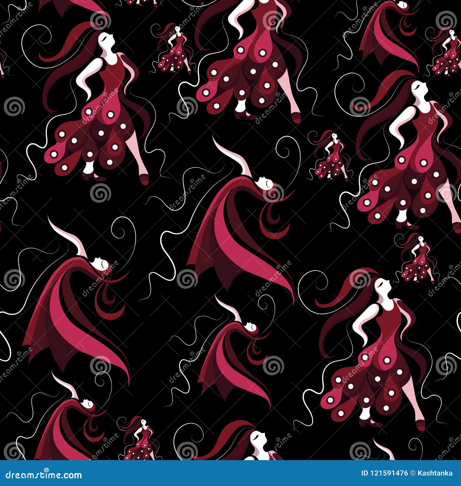 Seamless Texture with Abstract Dancers 9 Stock Vector - Illustration of ...