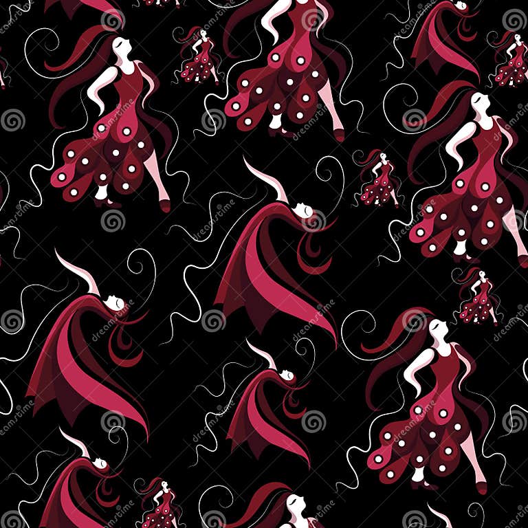 Seamless Texture with Abstract Dancers 9 Stock Vector - Illustration of ...