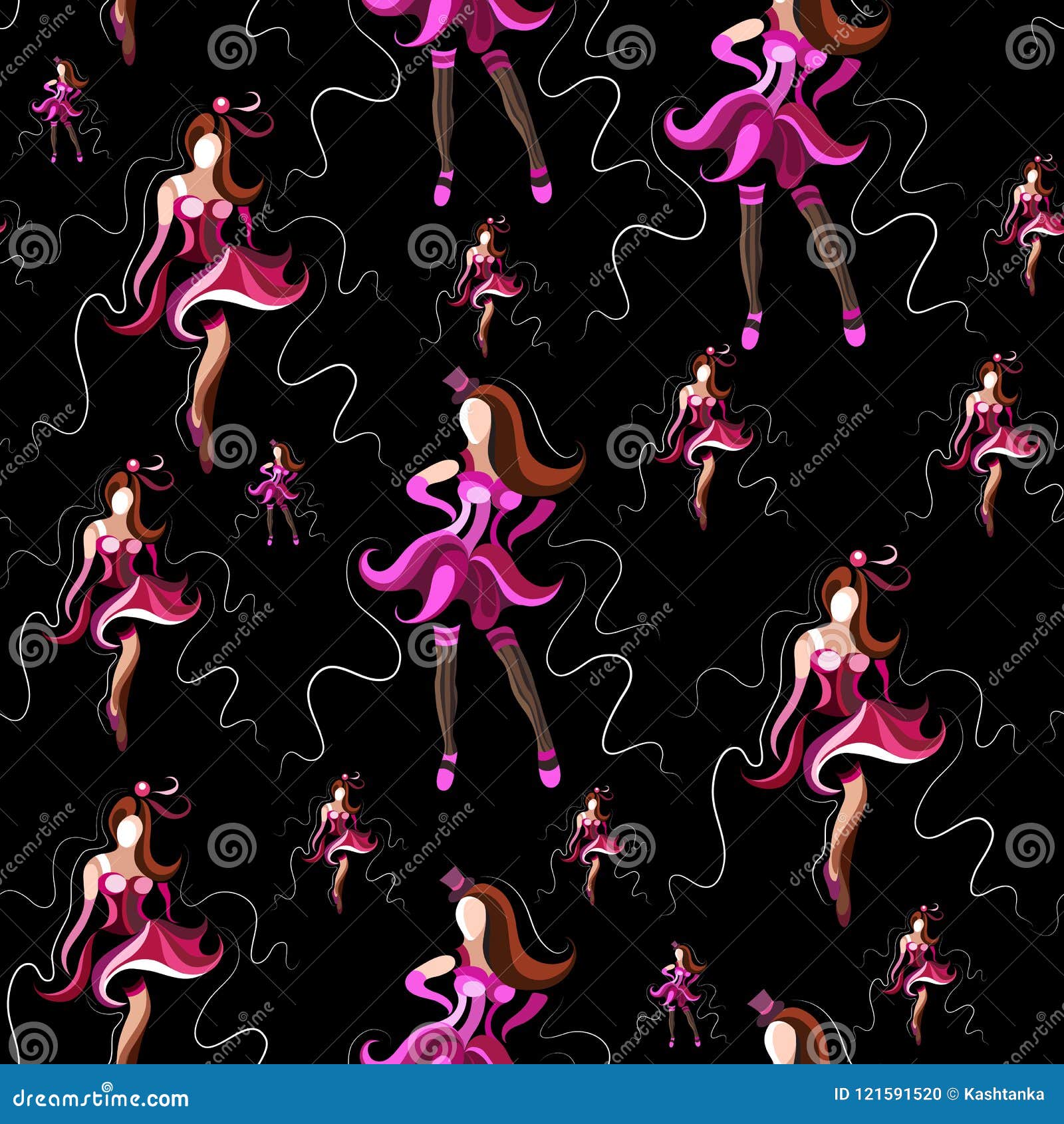 Seamless Texture with Abstract Dancers 17 Stock Vector - Illustration ...