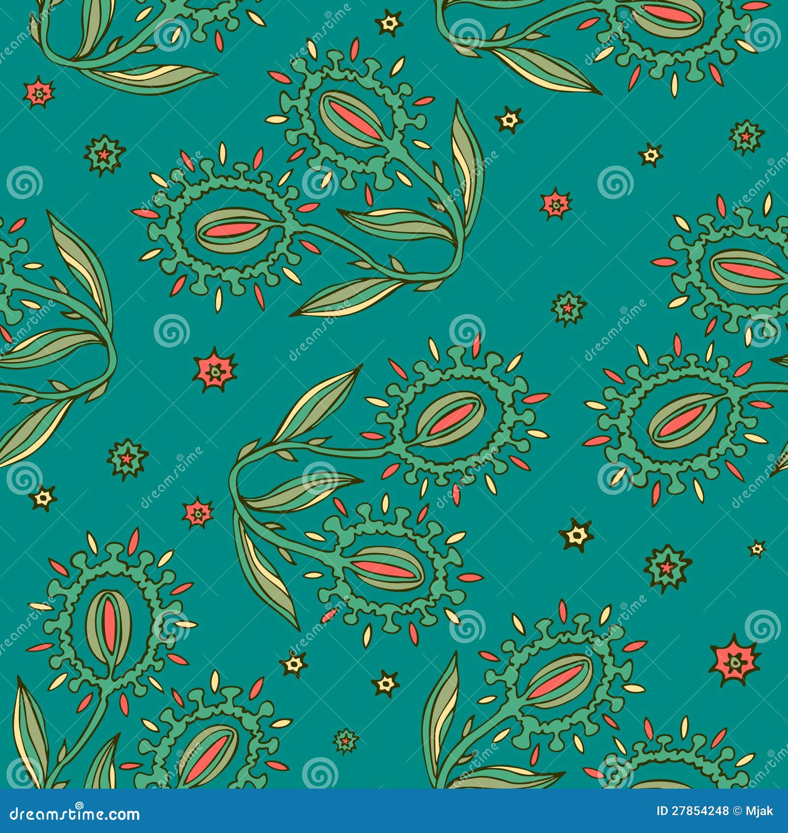 Seamless Texture with Abstract Flowers Stock Vector - Illustration of ...