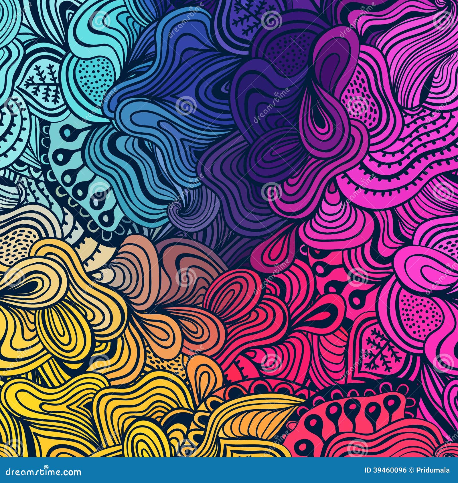 Seamless Texture with Abstract Flowers. Endless Background Stock ...