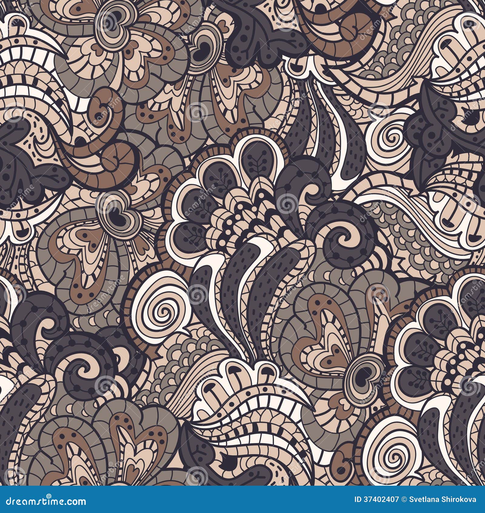 Seamless Texture with Abstract Flowers Stock Illustration ...