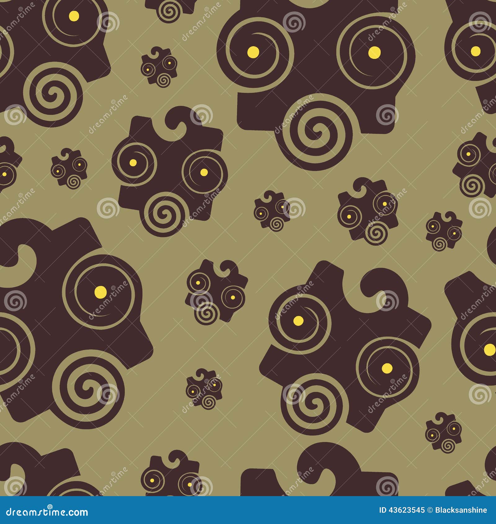 Seamless Texture with an Abstract Mask Stock Vector - Illustration of ...