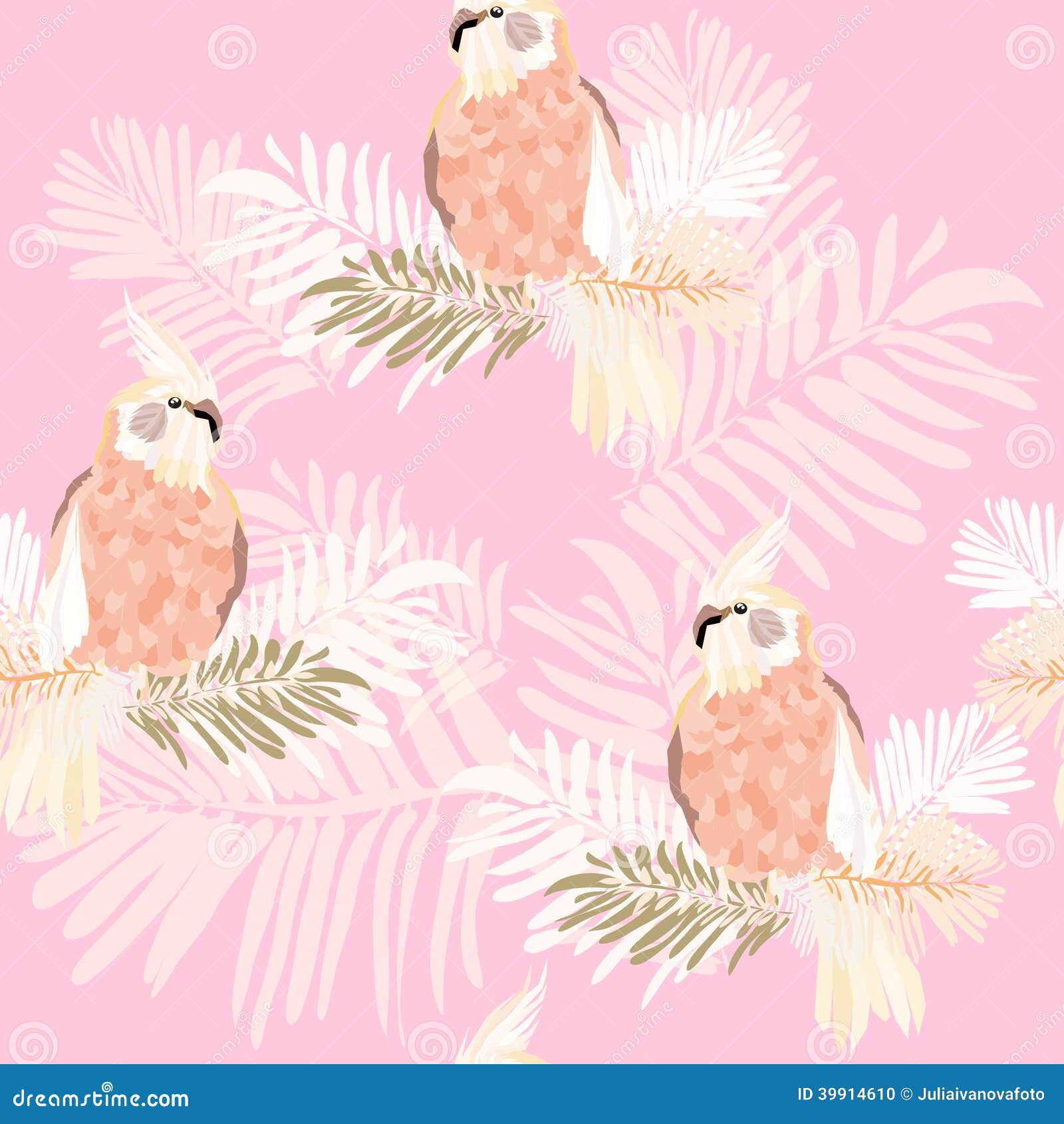 Abstract Parrots, Stylized Animal. Motley Multicolored Birds In ...