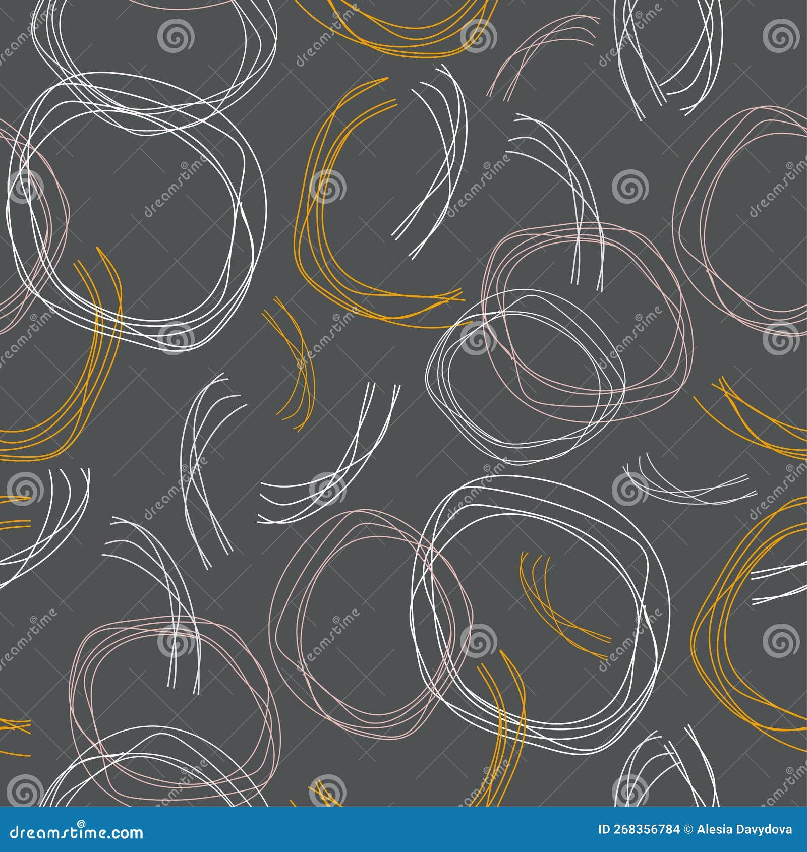 Seamless Texture with Abstract Rings on a Gray Background. Stock ...