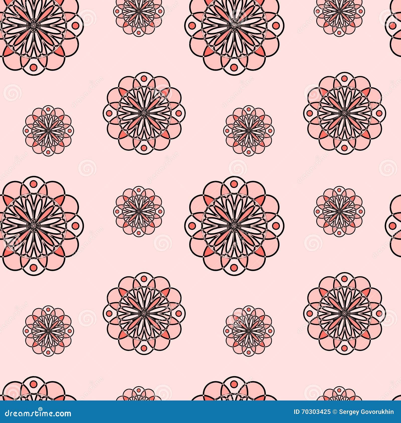 Seamless Texture - Alternation Of Circular Symmetric Patterns. Cartoon ...