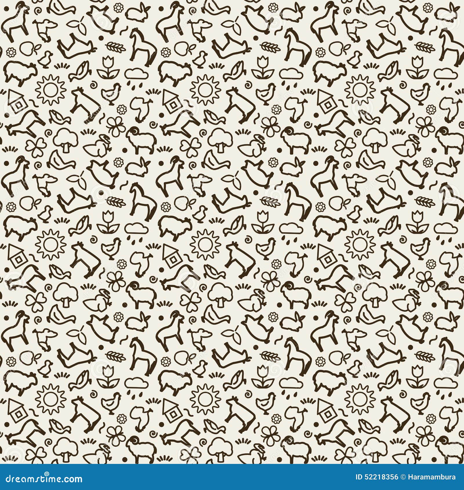 Seamless Texture with Animals Stock Vector - Illustration of background ...