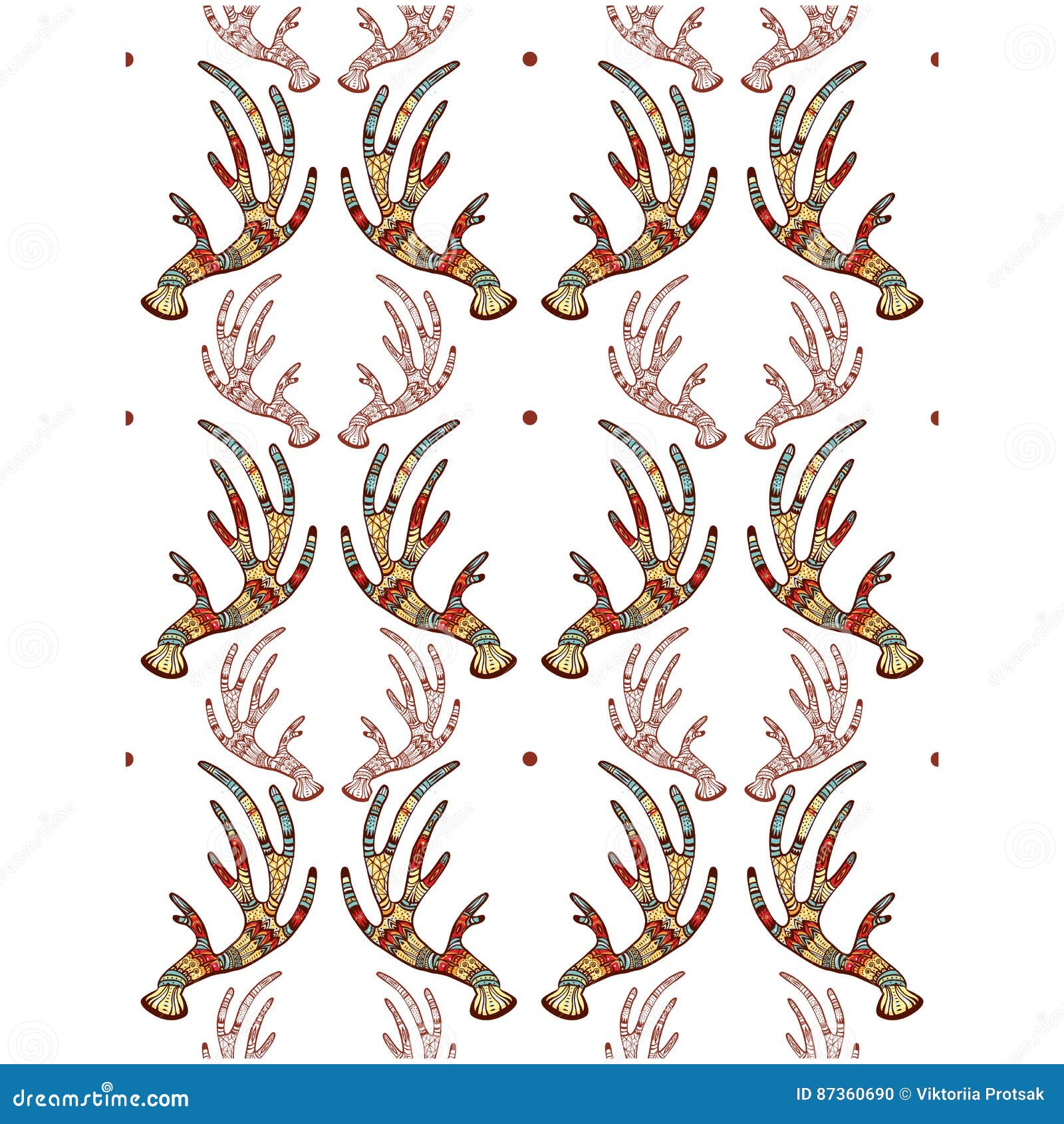 A Seamless Texture with Antlers Stock Vector - Illustration of horned ...
