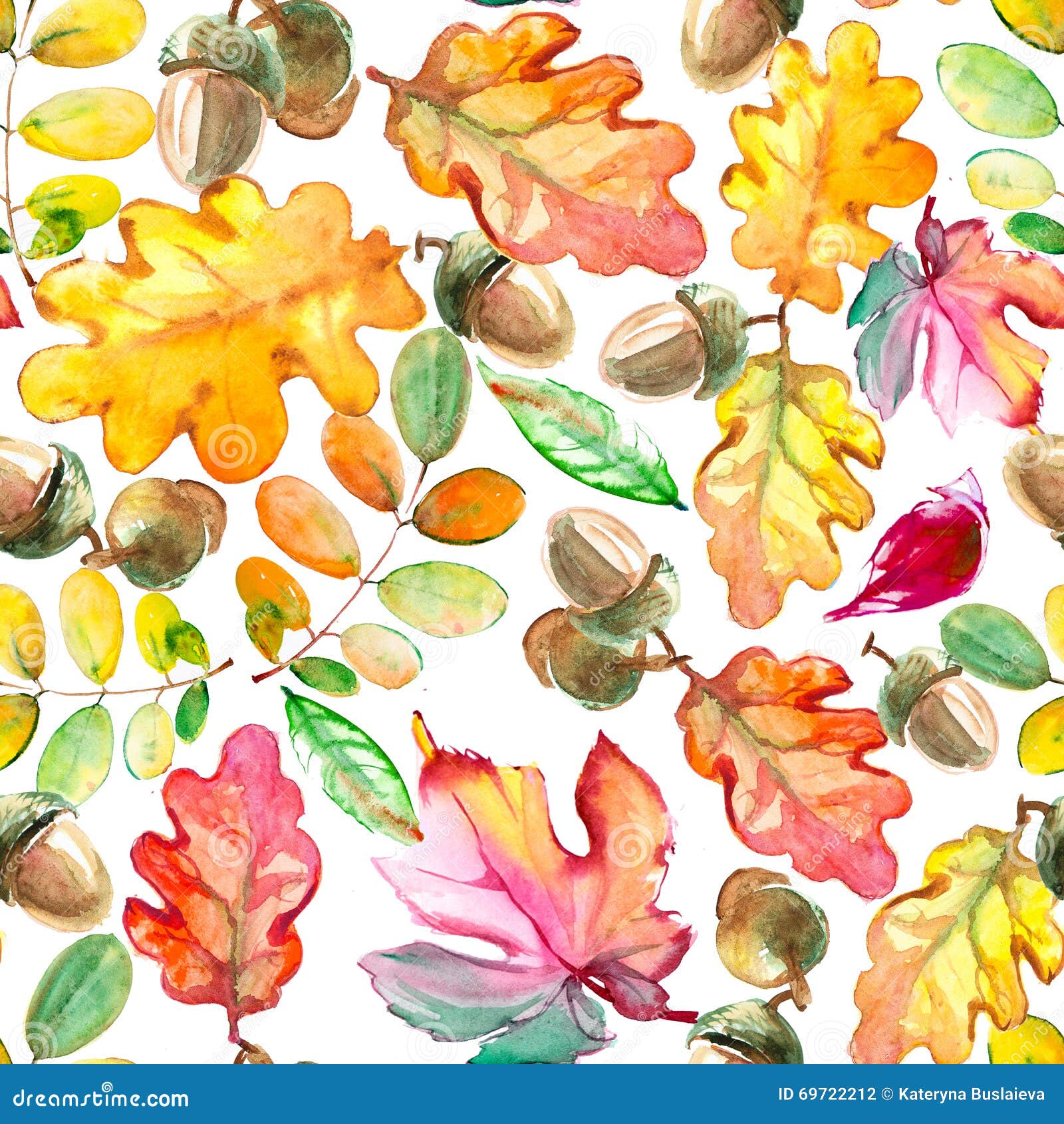 Seamless Texture with Autumn Leaves Stock Illustration - Illustration ...