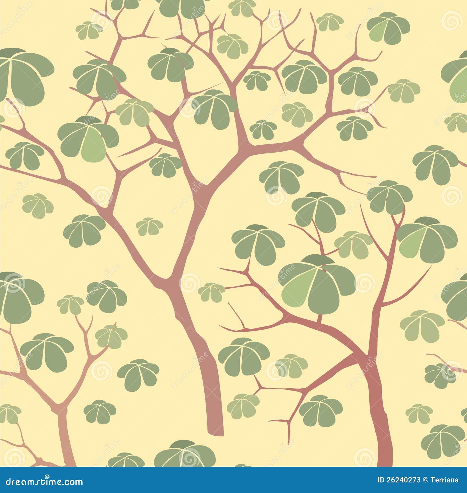 Seamless Texture with Autumn Trees Stock Illustration - Illustration of ...