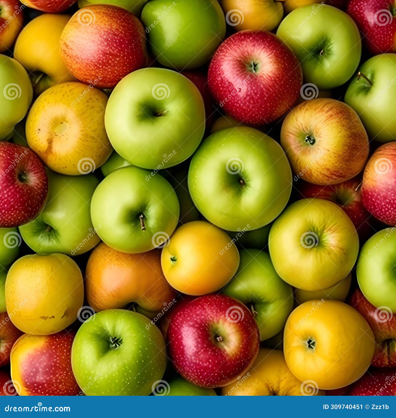 Seamless Texture and Background of Different Color Apples Pile with ...