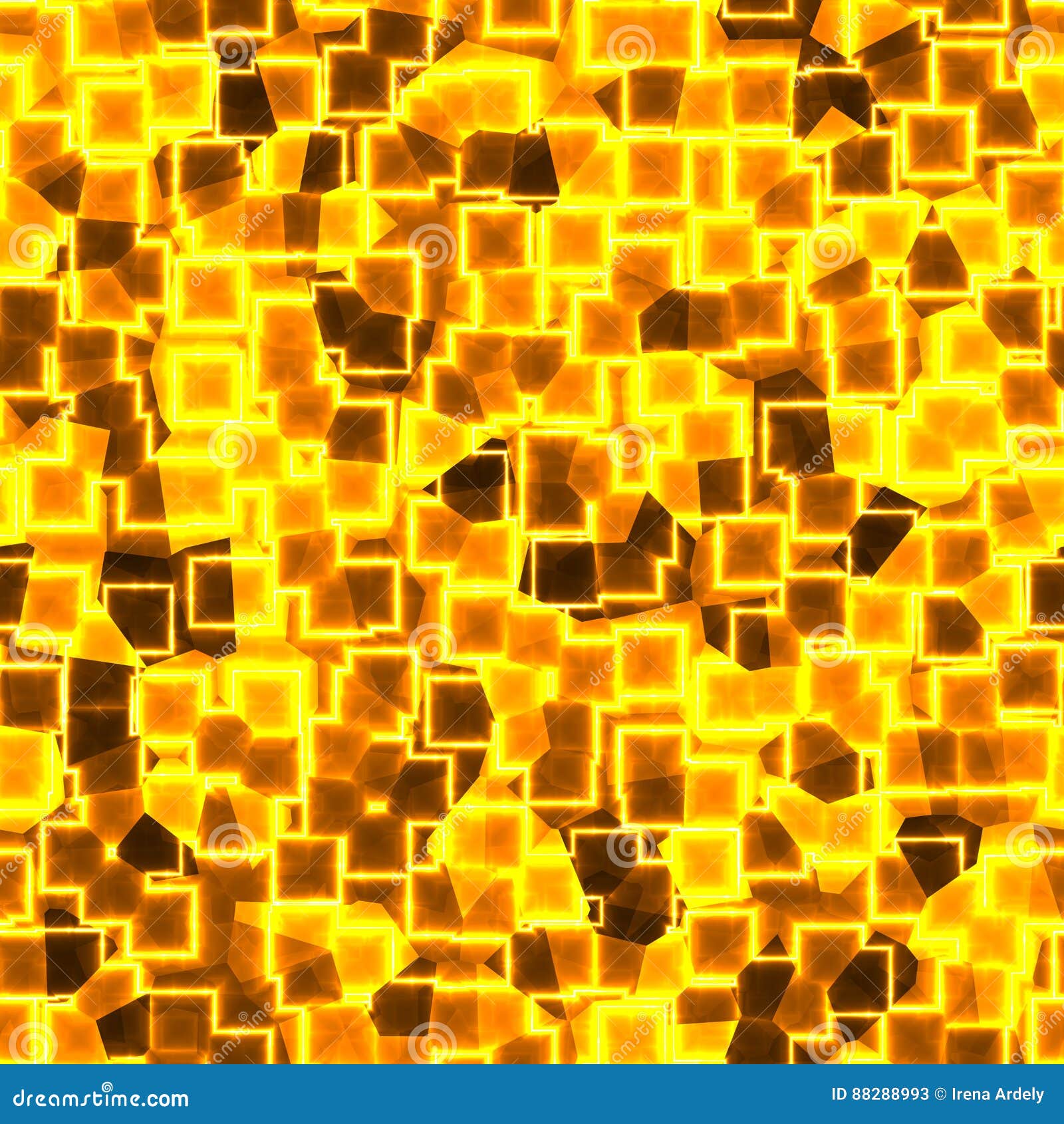 Seamless Texture Background with Glowing Gold Yellow Squares Stock ...