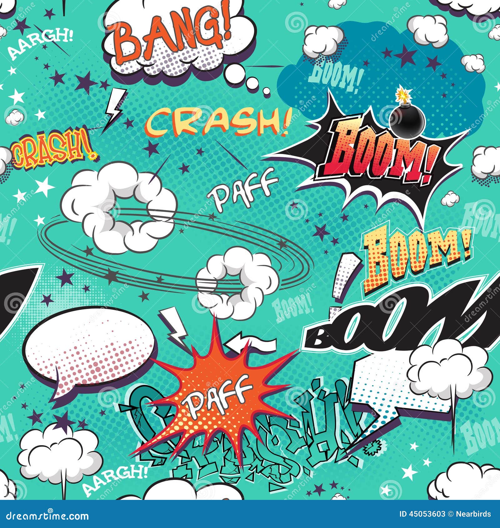 Seamless Texture for Background with the Image Elements Comics Page ...