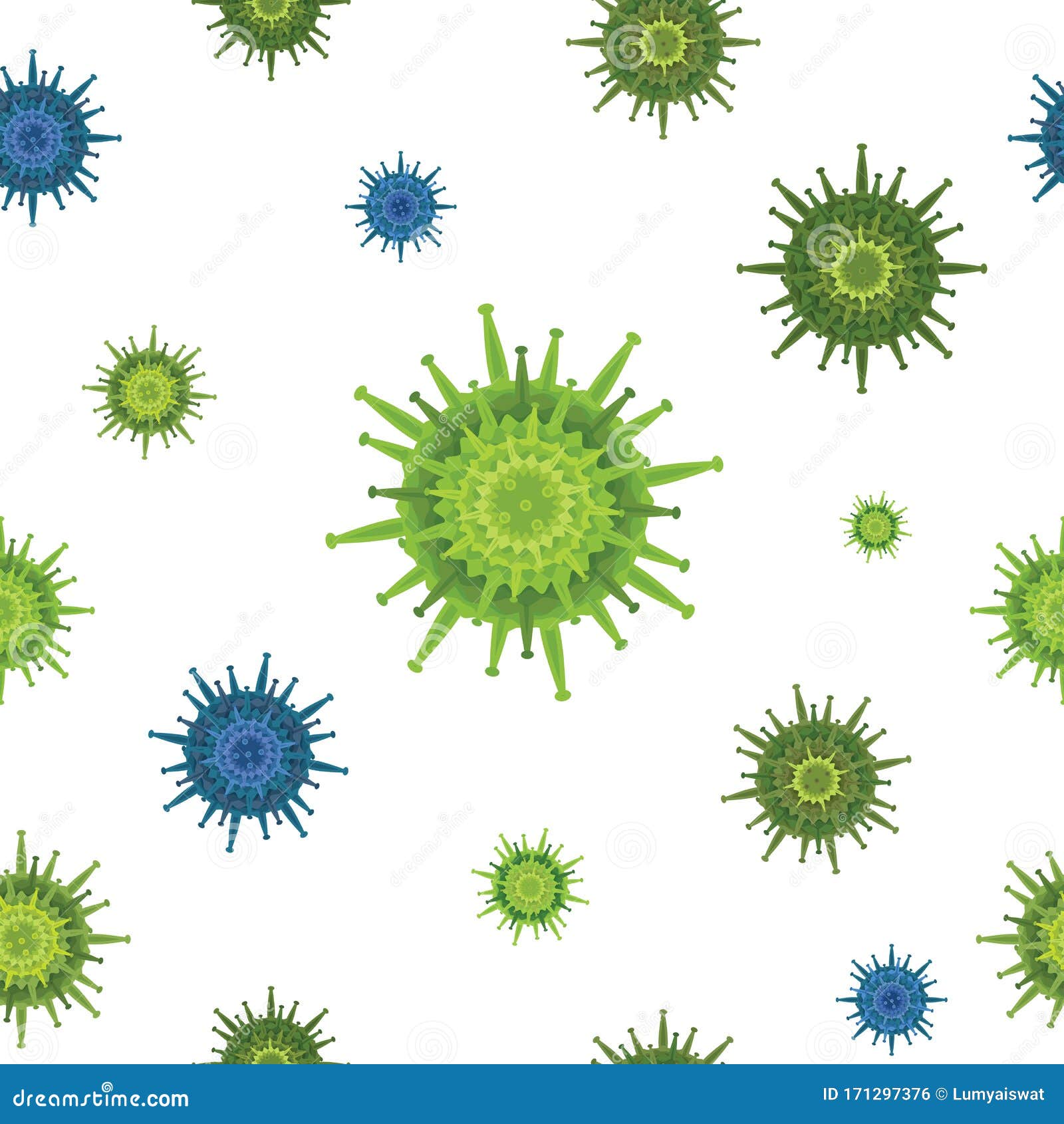 Seamless Texture with Bacterias and Germs Vector Stock Vector ...