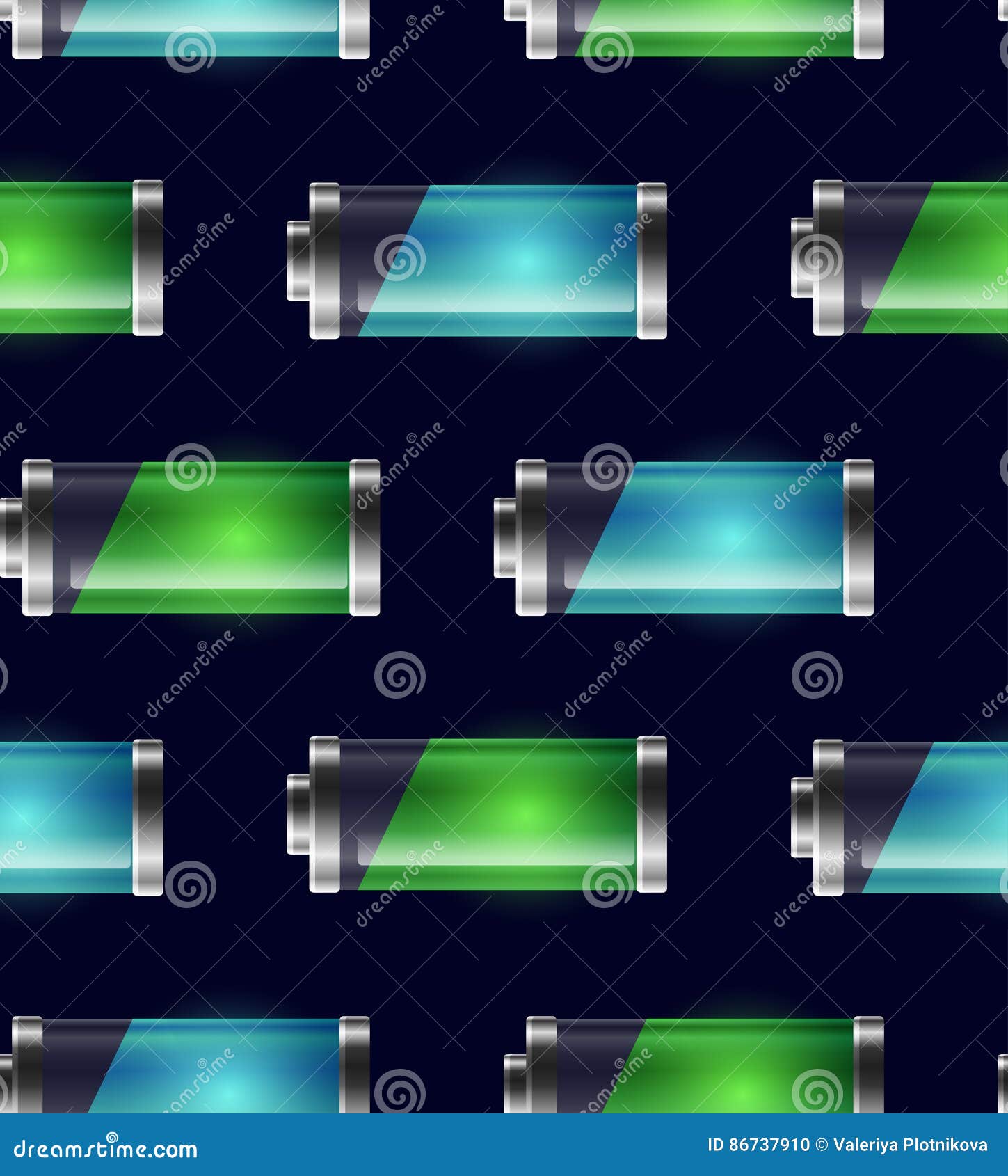 Seamless Battery And Lightning Green Energy Pattern Vector Illustration ...