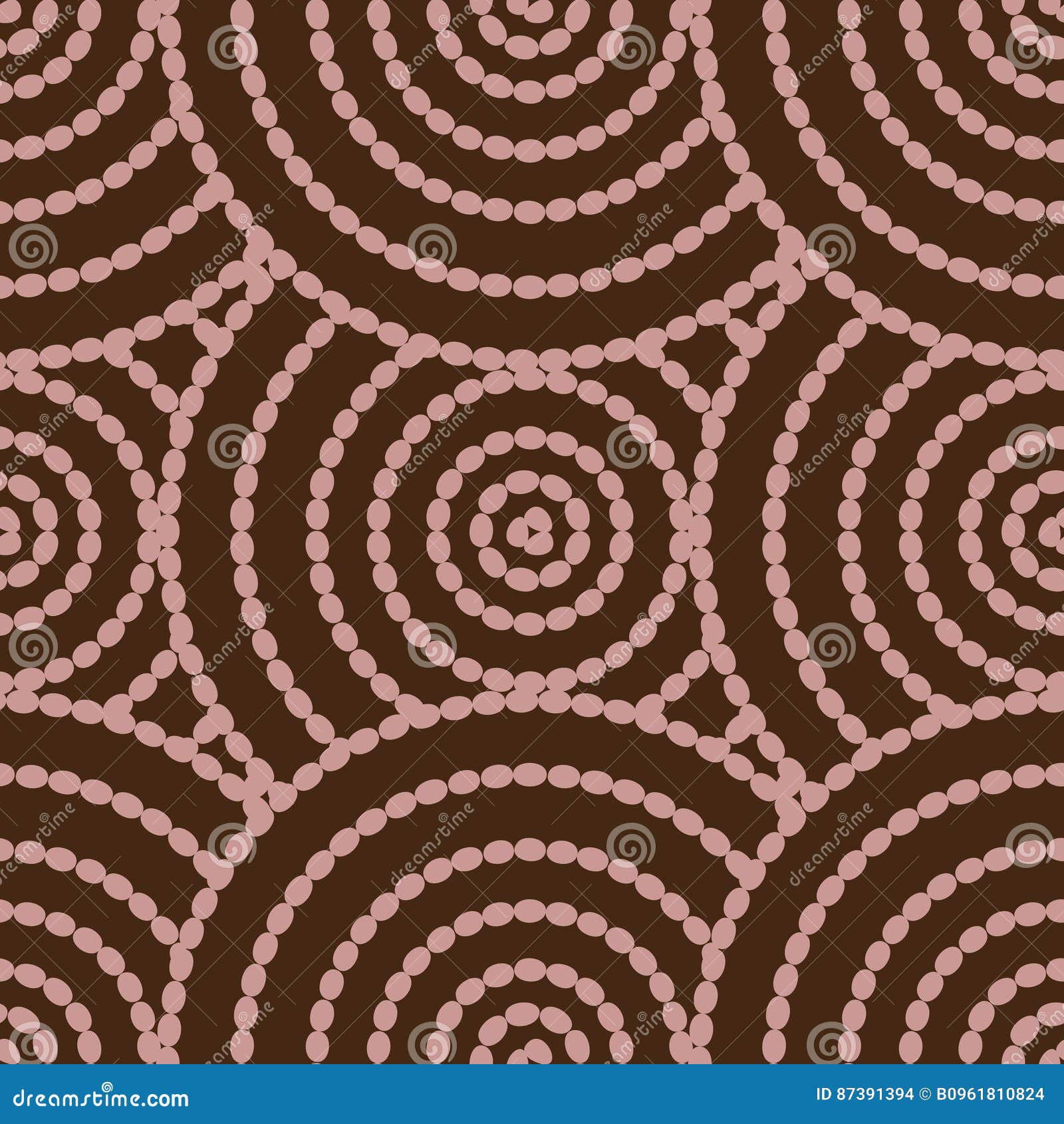 Seamless Texture Beige Circular Patterns on a Brown Background. Stock ...