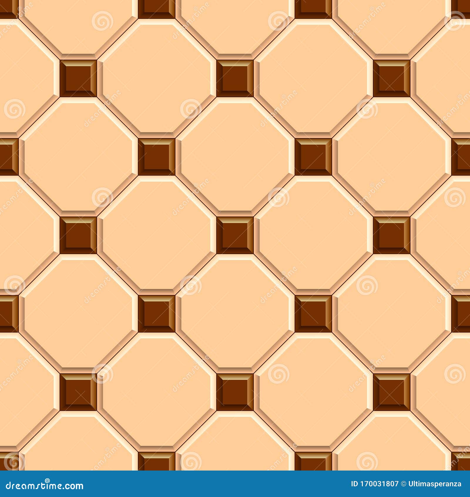 Seamless Texture of Beige Rhombus Floor Tiles with Brown Square Dots ...