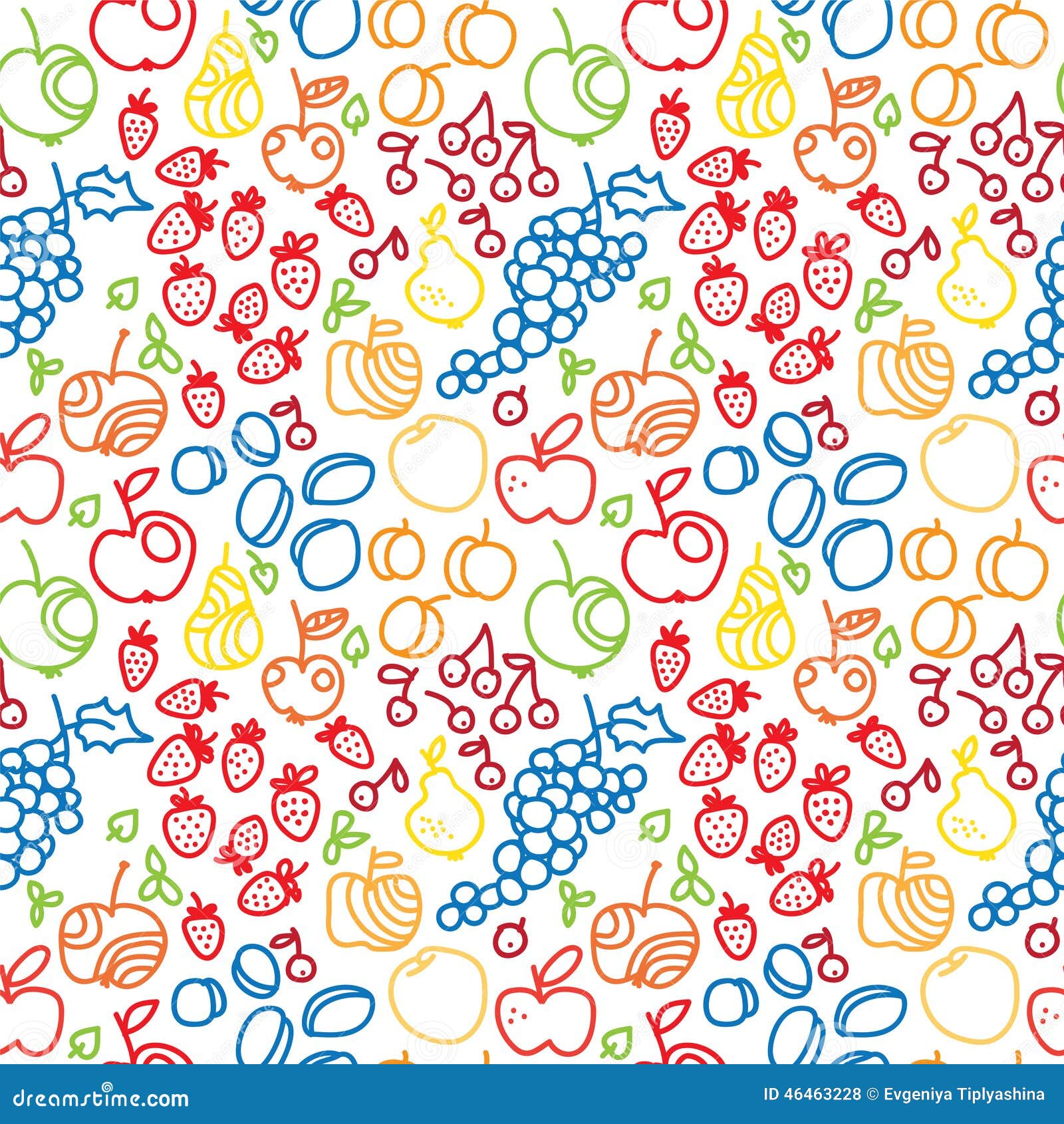 Seamless Texture Berries and Fruits Stock Vector - Illustration of ...