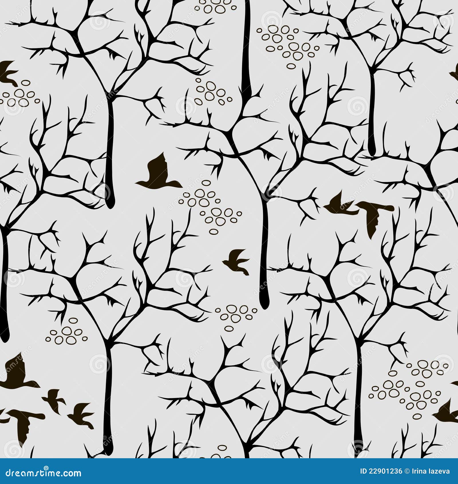 Seamless Texture with Black Trees Stock Vector - Illustration of ...