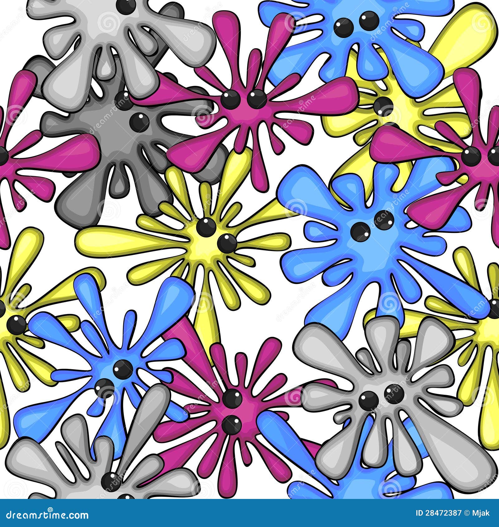 Seamless Texture of Blots in Four Colors Stock Vector - Illustration of ...