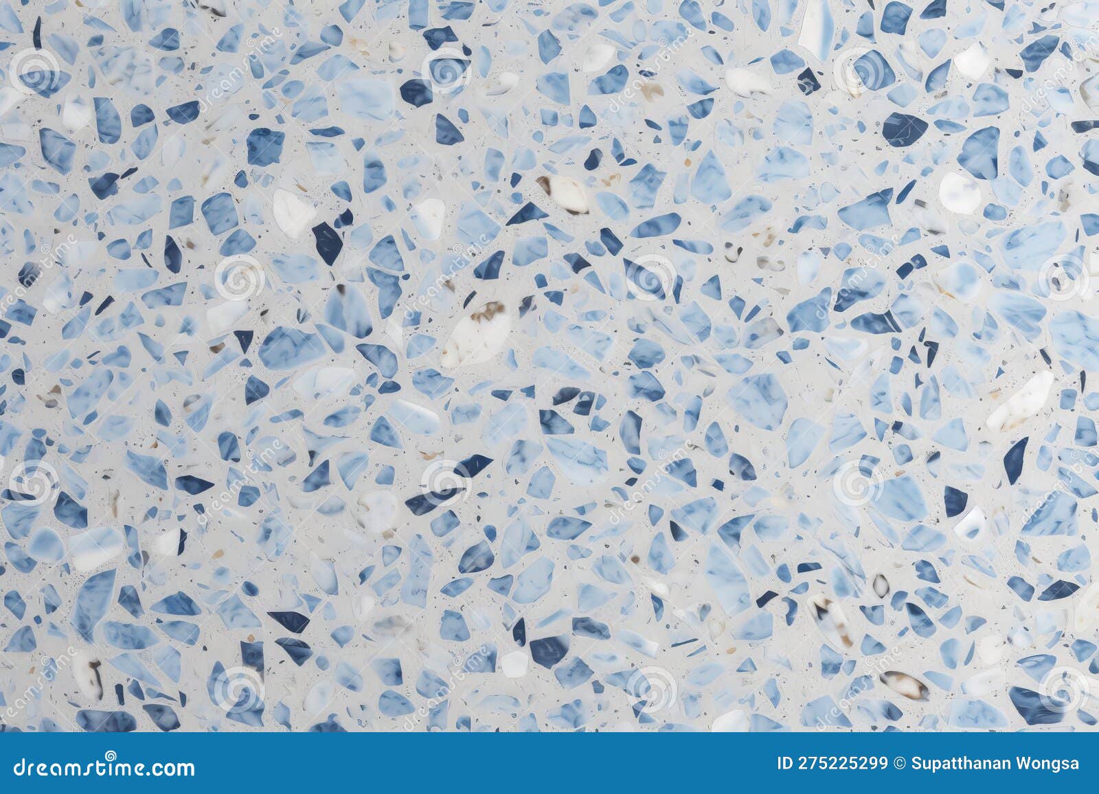 Seamless Texture of Blue and White Terrazzo Stone from Generative Ai ...