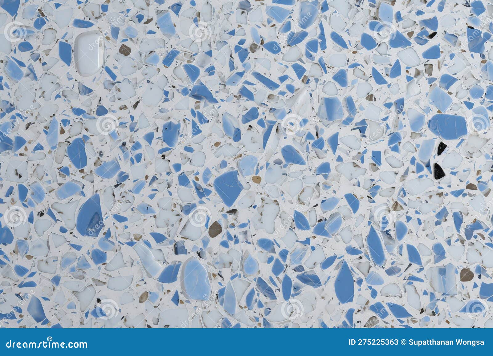 Seamless Texture of Blue and White Terrazzo Stone from Generative Ai ...