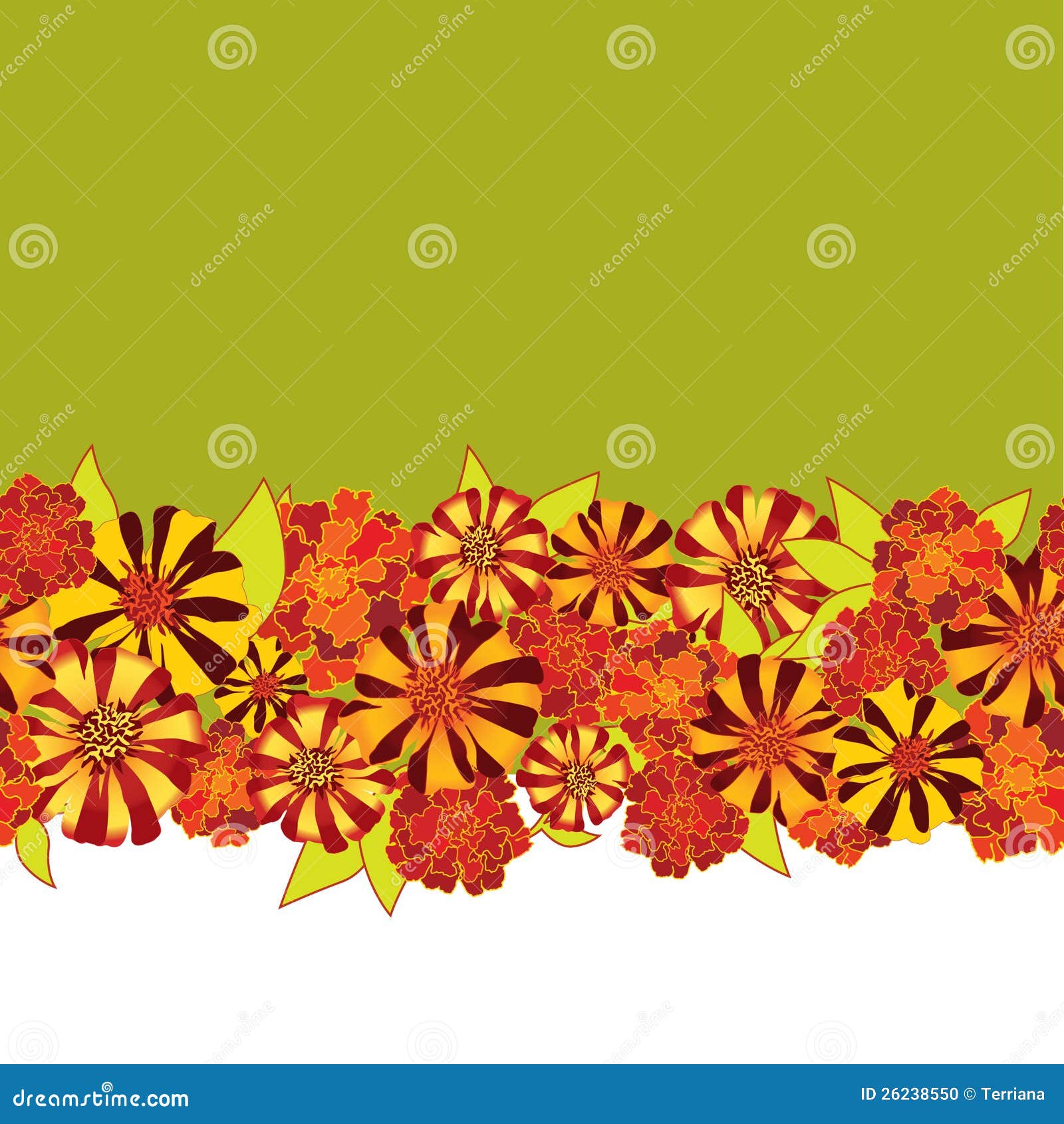 Seamless Texture Border with Bright Flowers Stock Vector - Illustration ...
