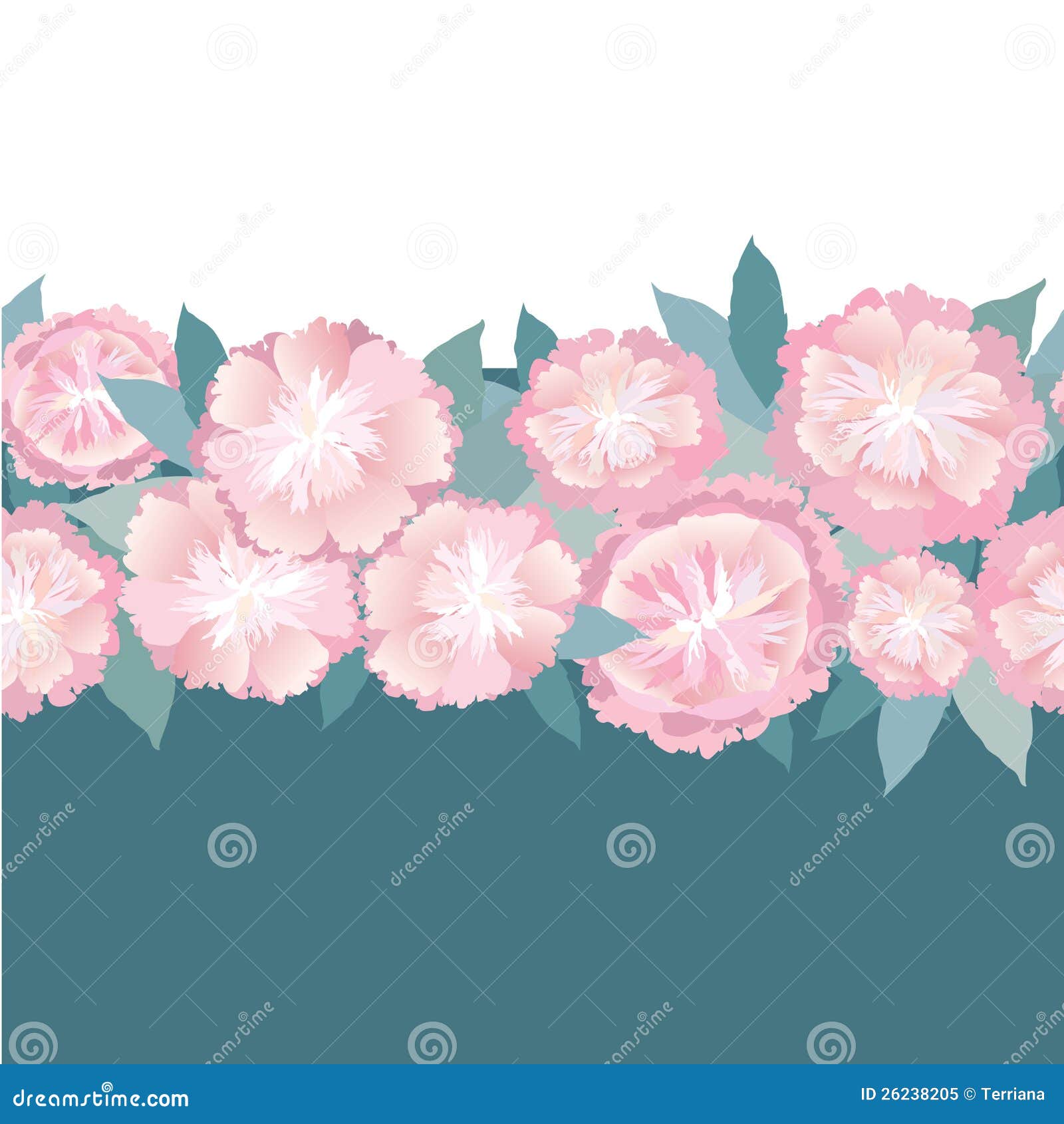 Seamless Texture Border with Gentle Light Flowers Stock Vector ...