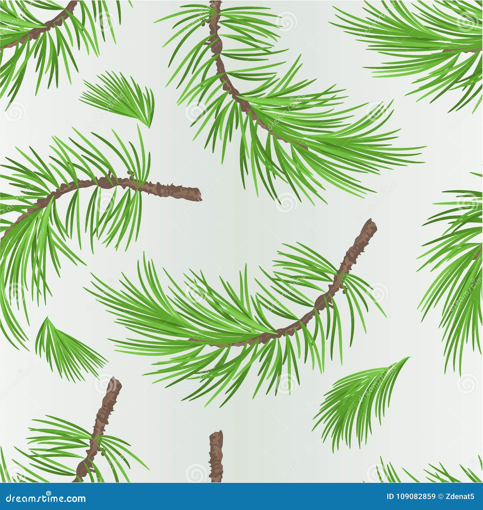 Seamless Texture Branch Pine Tree Botanical Background Vintage Vector ...