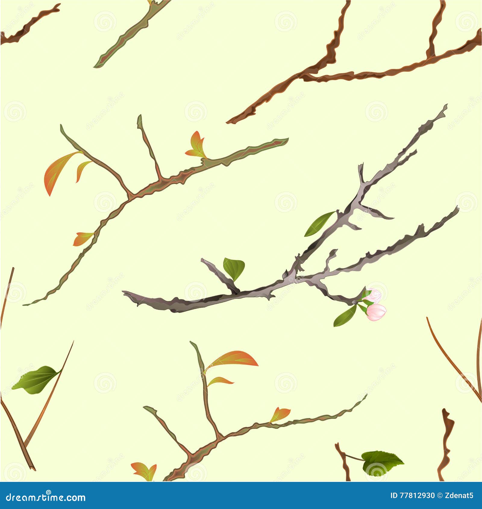 Seamless Texture Branch Various Vector Stock Vector - Illustration of ...