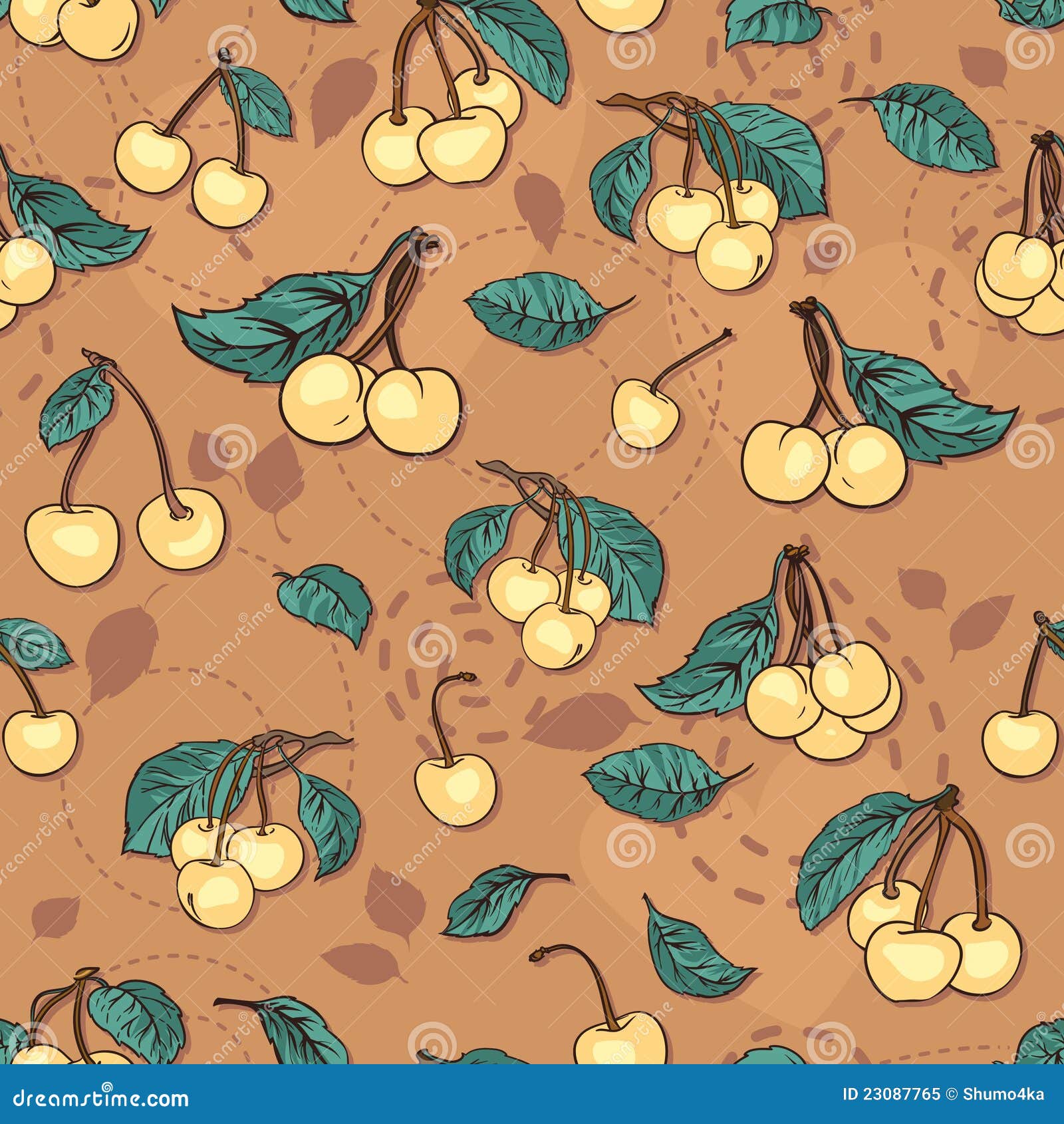 Seamless Texture - Bright Cherry Fruit Stock Vector - Illustration of ...