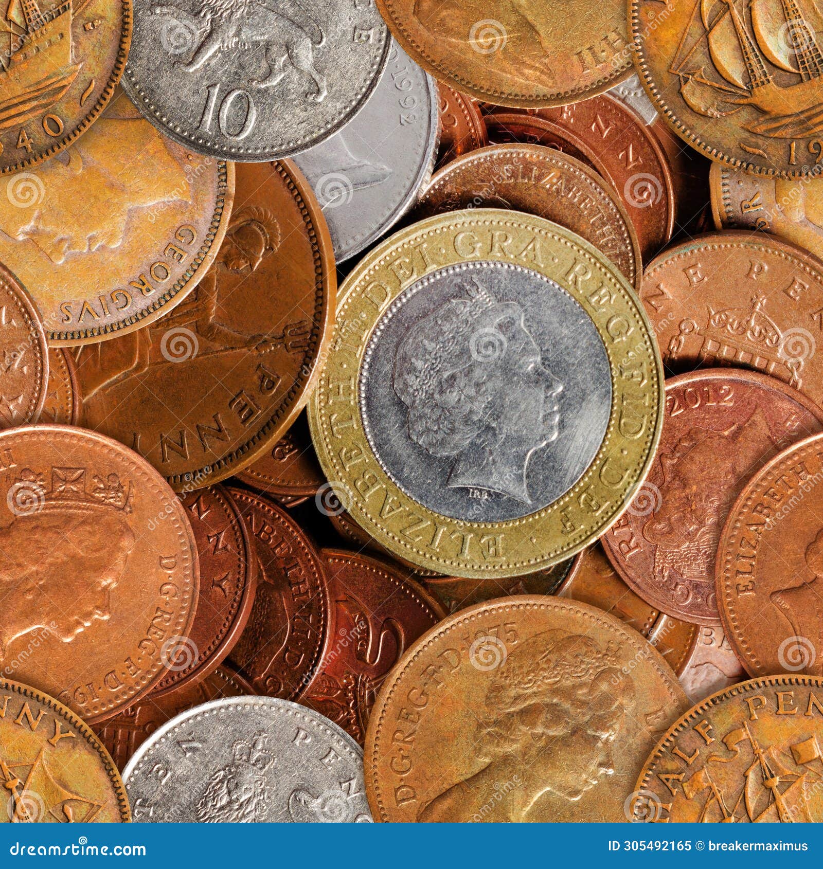 Seamless Texture Of British Coins Pile Pattern Editorial Photo ...