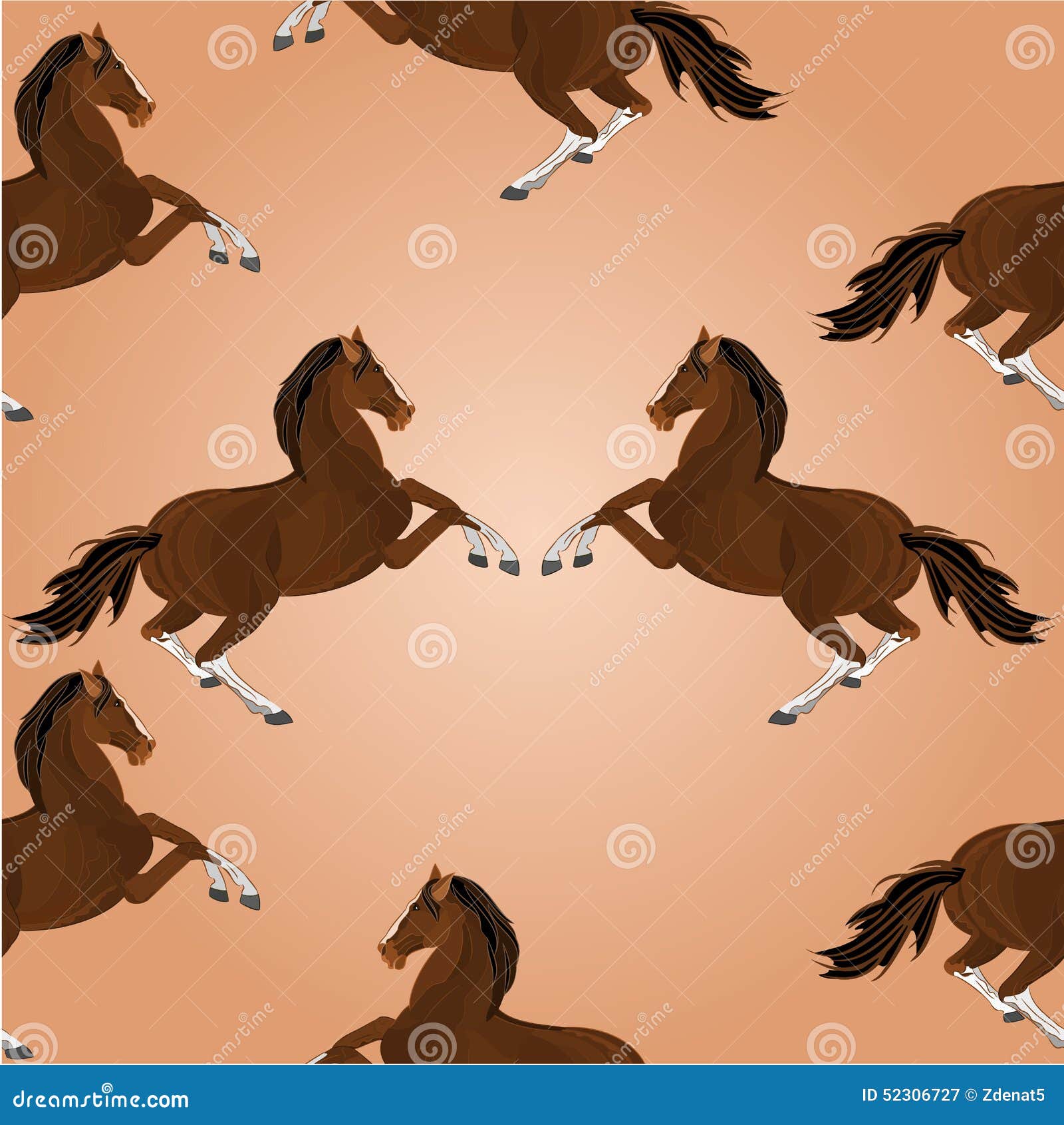 Seamless Texture of Brown Horse Jumping Vector Stock Vector ...