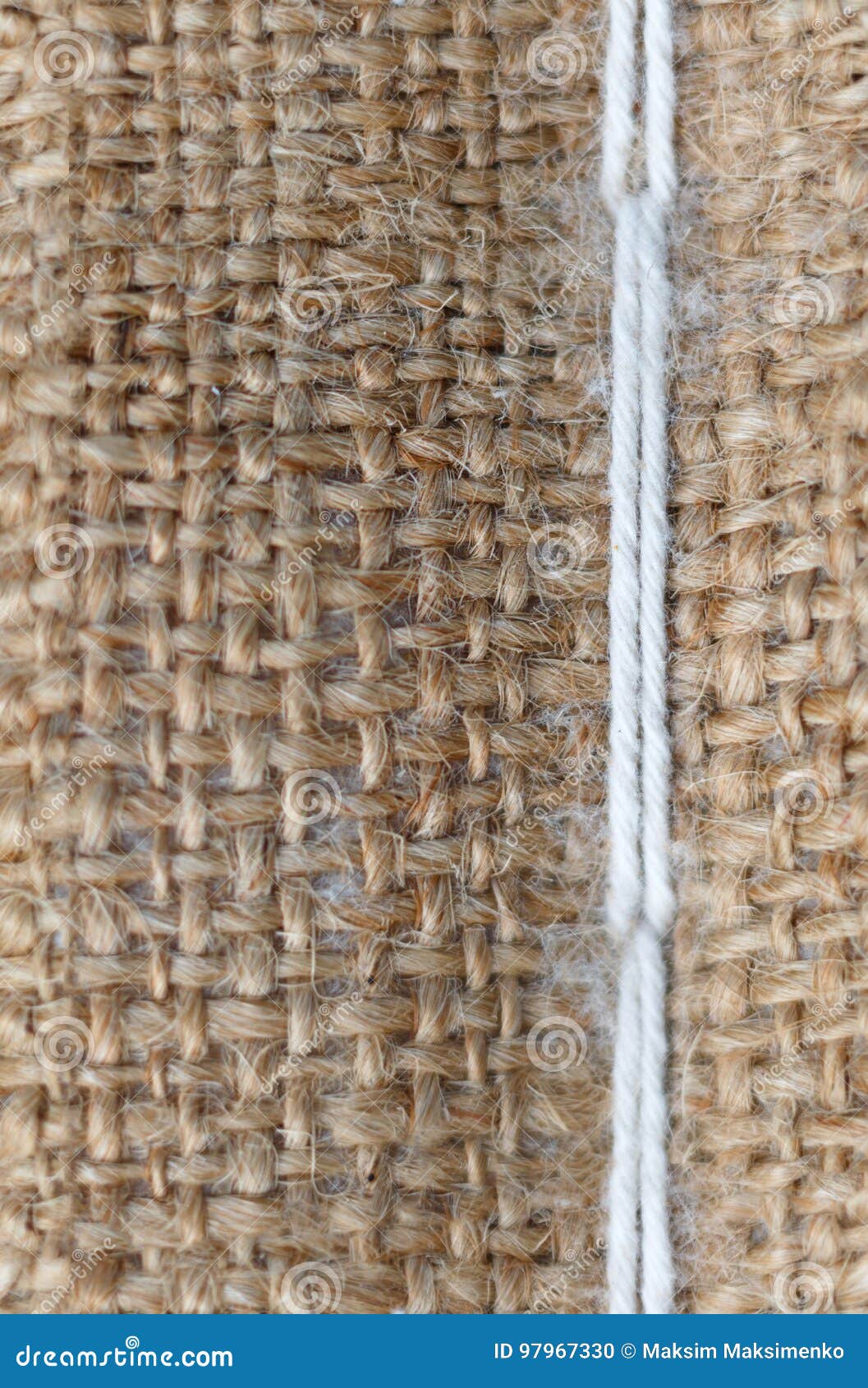 Seamless Texture of Burlap with White Thread Stock Photo - Image of ...