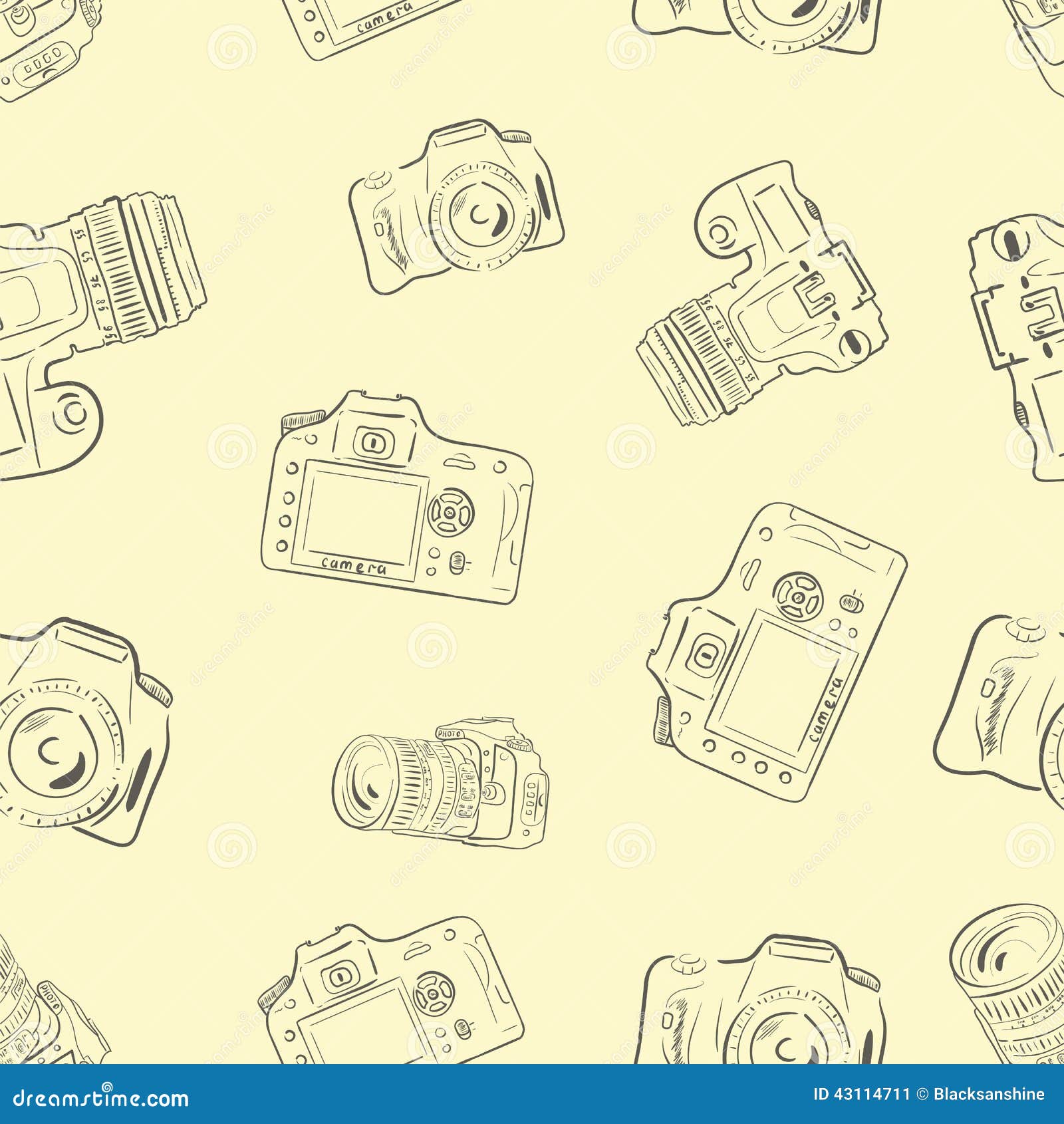 Seamless Texture with Cameras Stock Vector - Illustration of cartoon ...