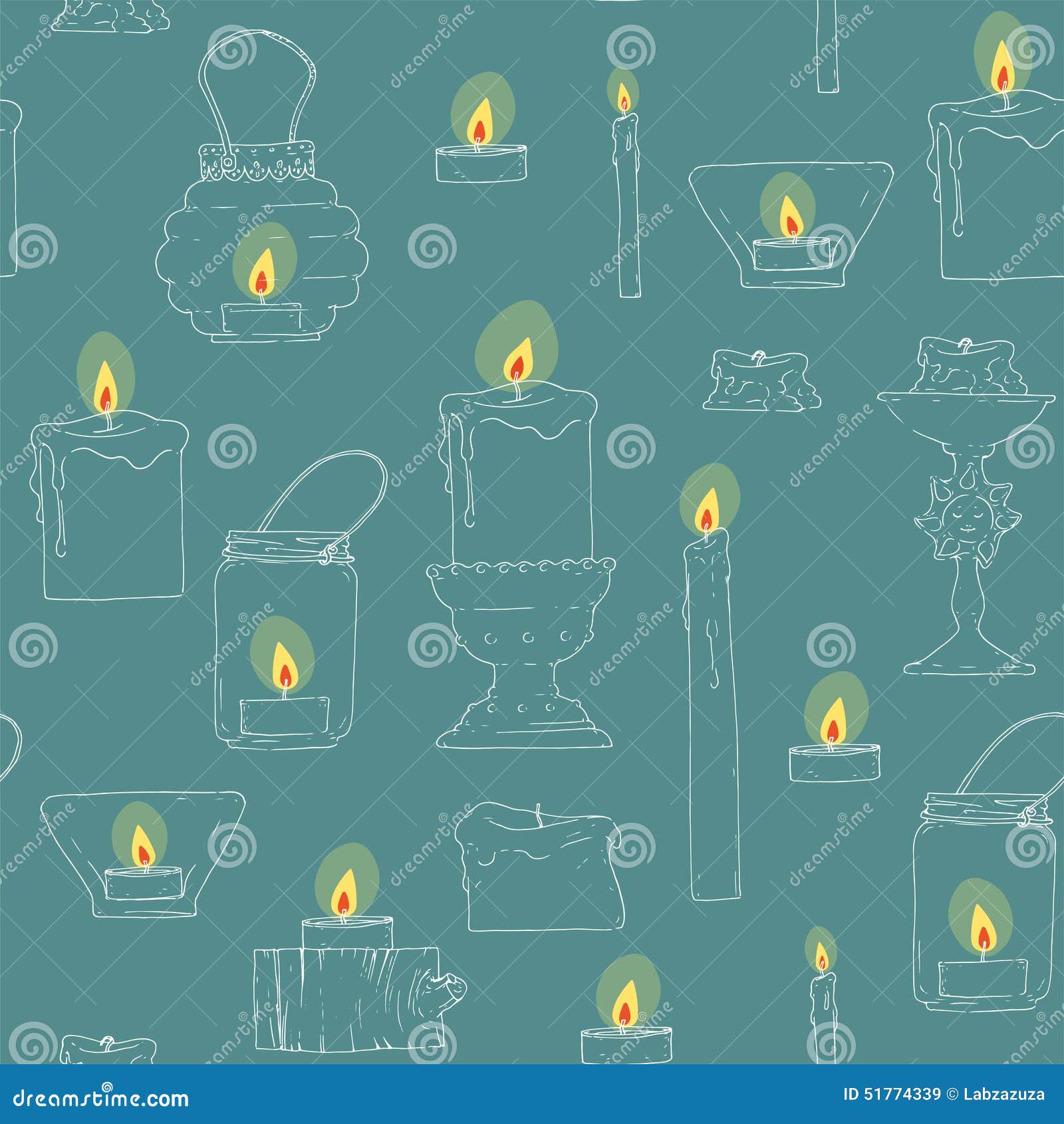 Seamless Texture of Candles Stock Vector - Illustration of backdrop ...