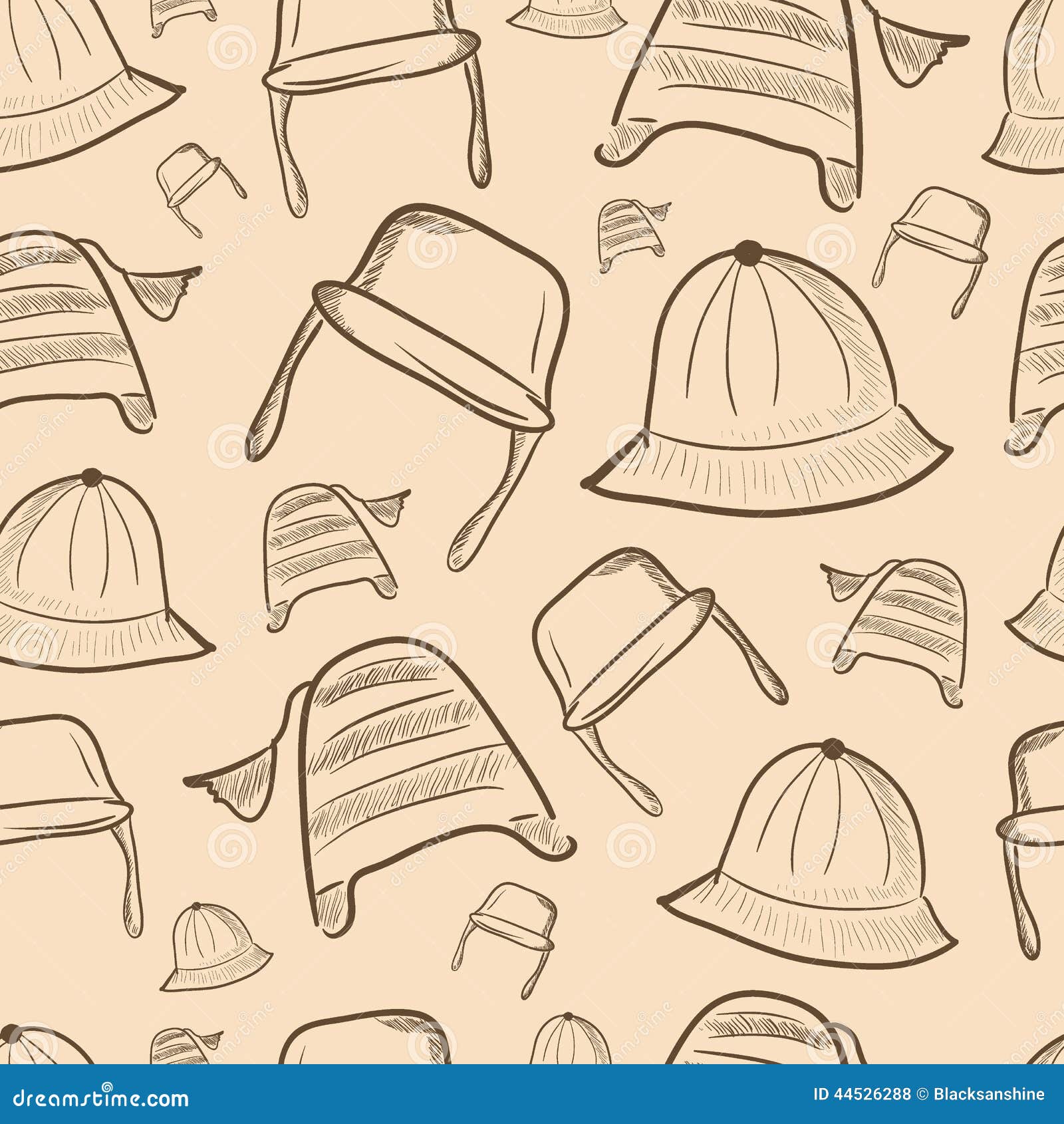 Seamless Texture With Caps Vector Illustration | CartoonDealer.com ...