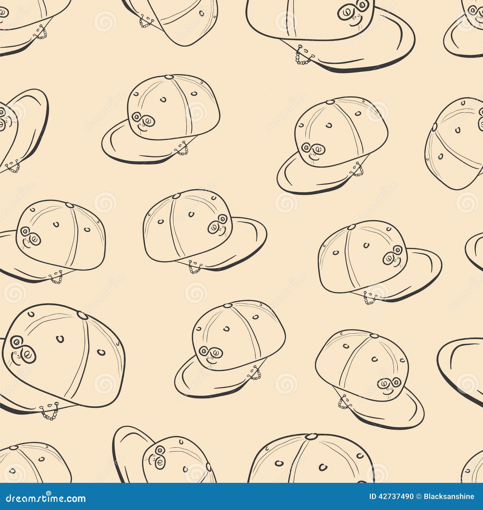 Seamless texture of caps 2 stock vector. Illustration of disorder ...