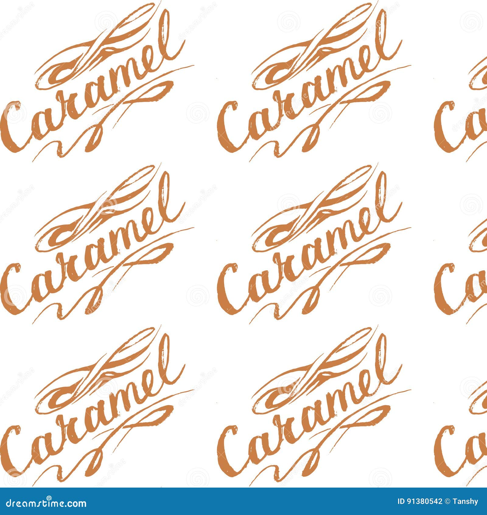Seamless Texture of Caramel Lettering Stock Illustration - Illustration ...