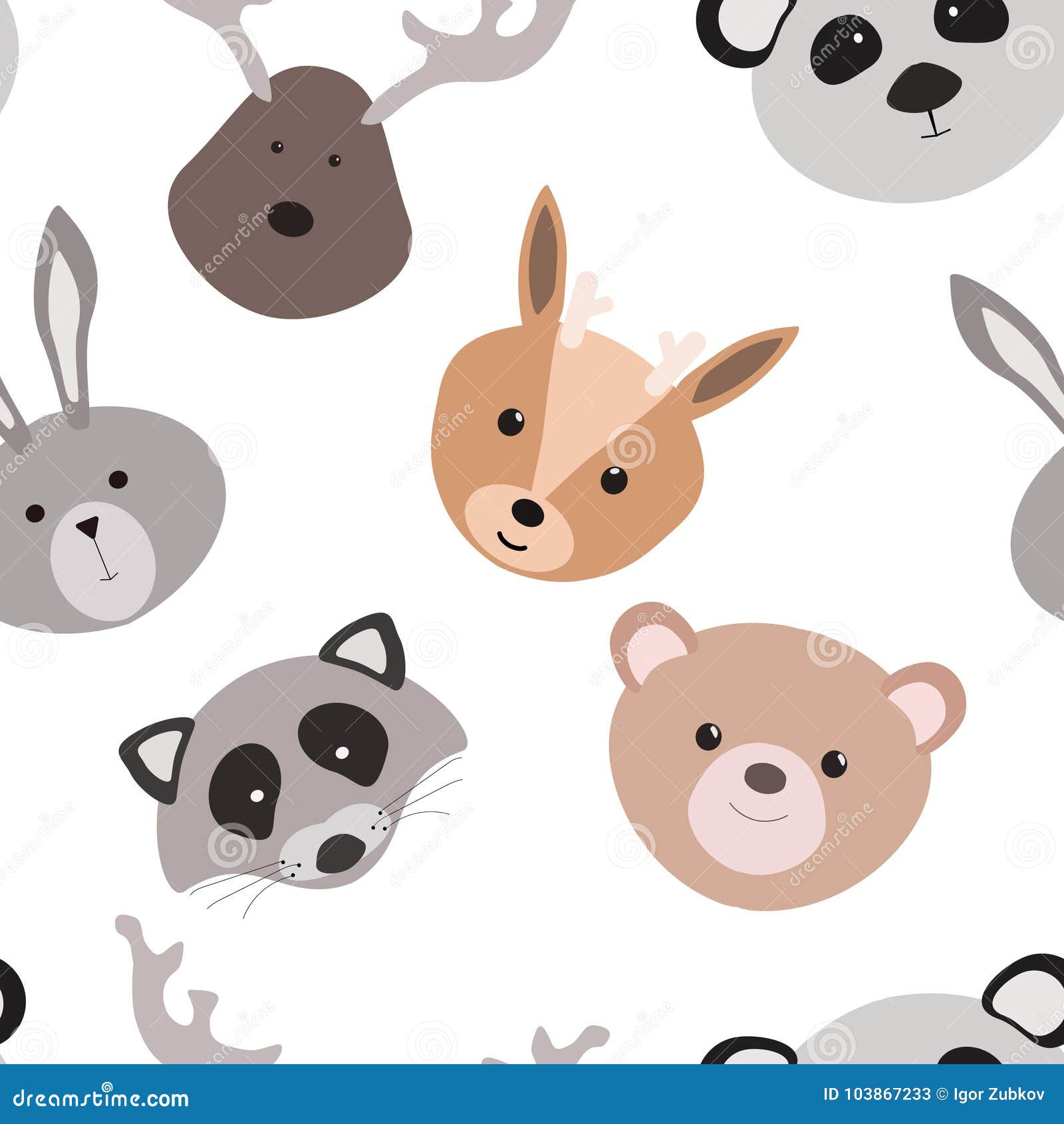 Seamless Texture with Cartoon Animals. Pattern with Animals for ...
