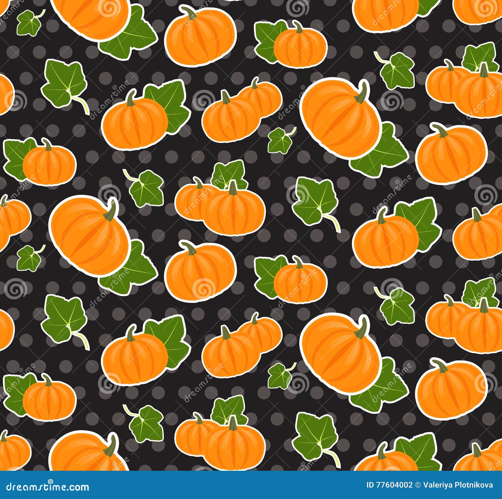 Seamless Texture with Cartoon Pumpkin Stickers Stock Vector ...