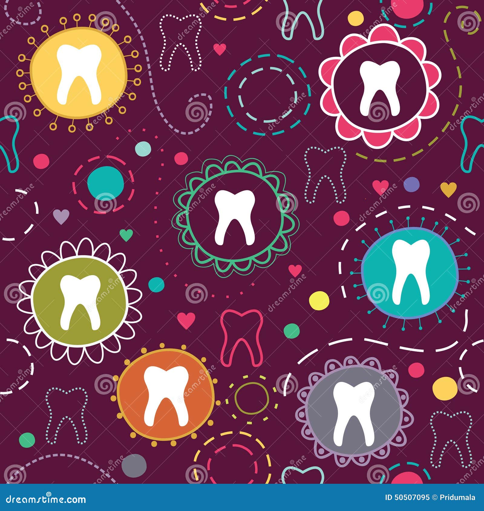 Seamless Texture With Cartoon Teeth | CartoonDealer.com #50507095