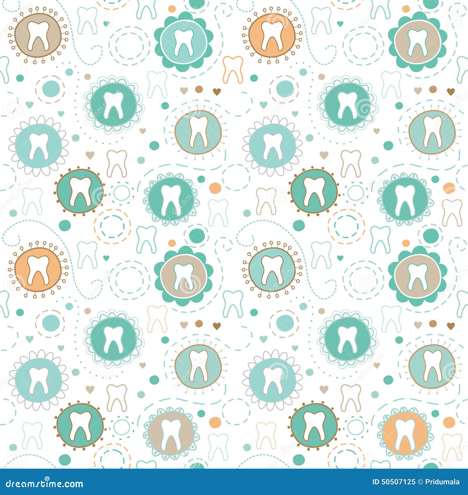 Seamless Texture With Cartoon Teeth | CartoonDealer.com #50507125