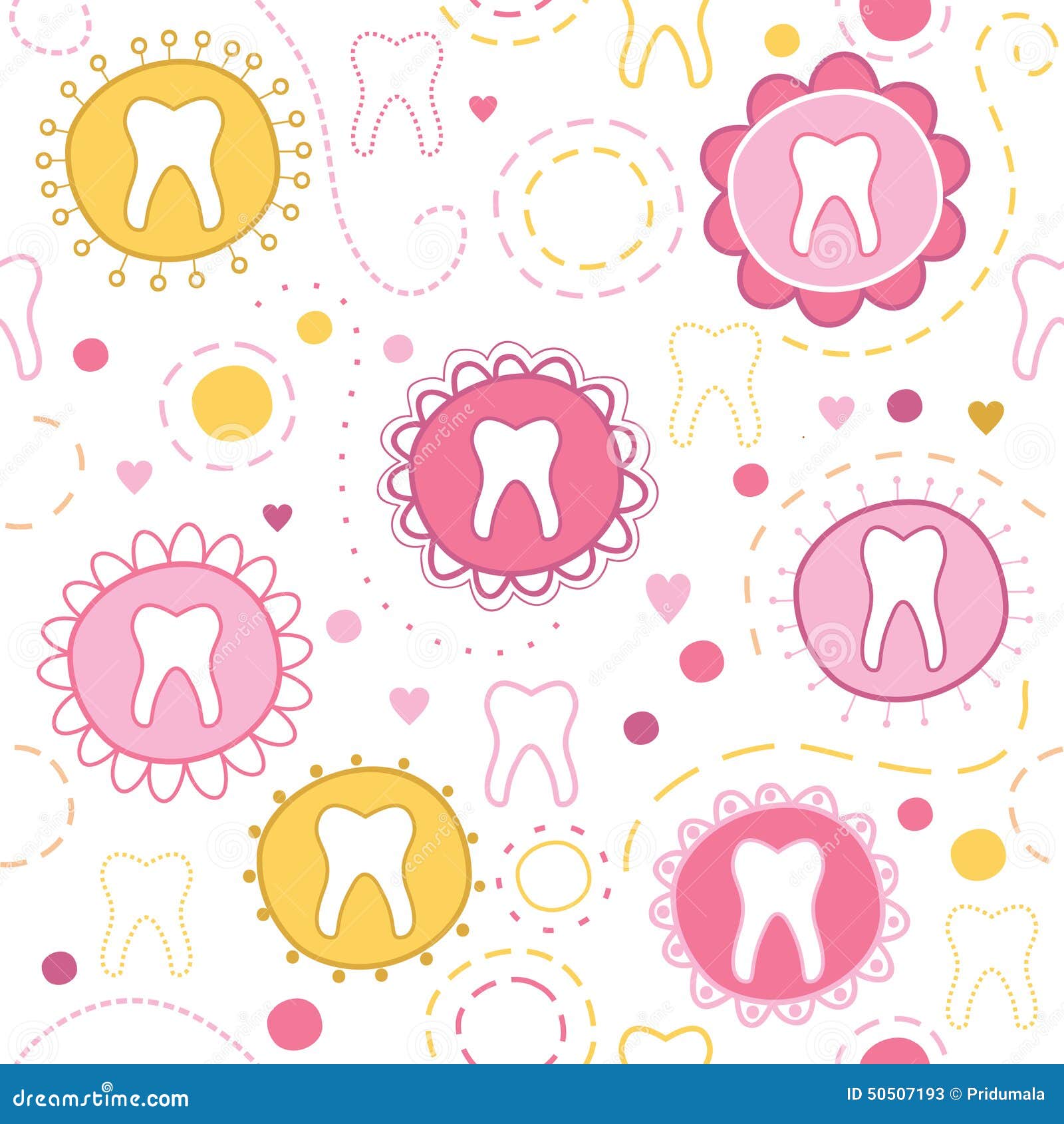 Seamless Texture With Cartoon Teeth | CartoonDealer.com #50507193