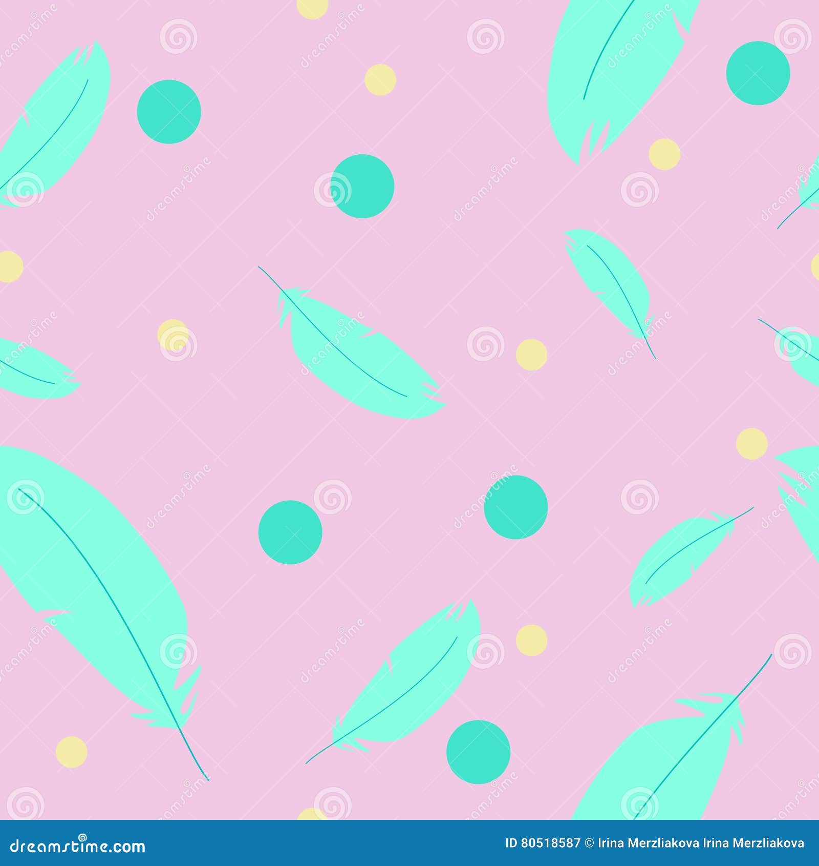 Seamless Texture for Children with Feathers on a Pink Background Stock ...