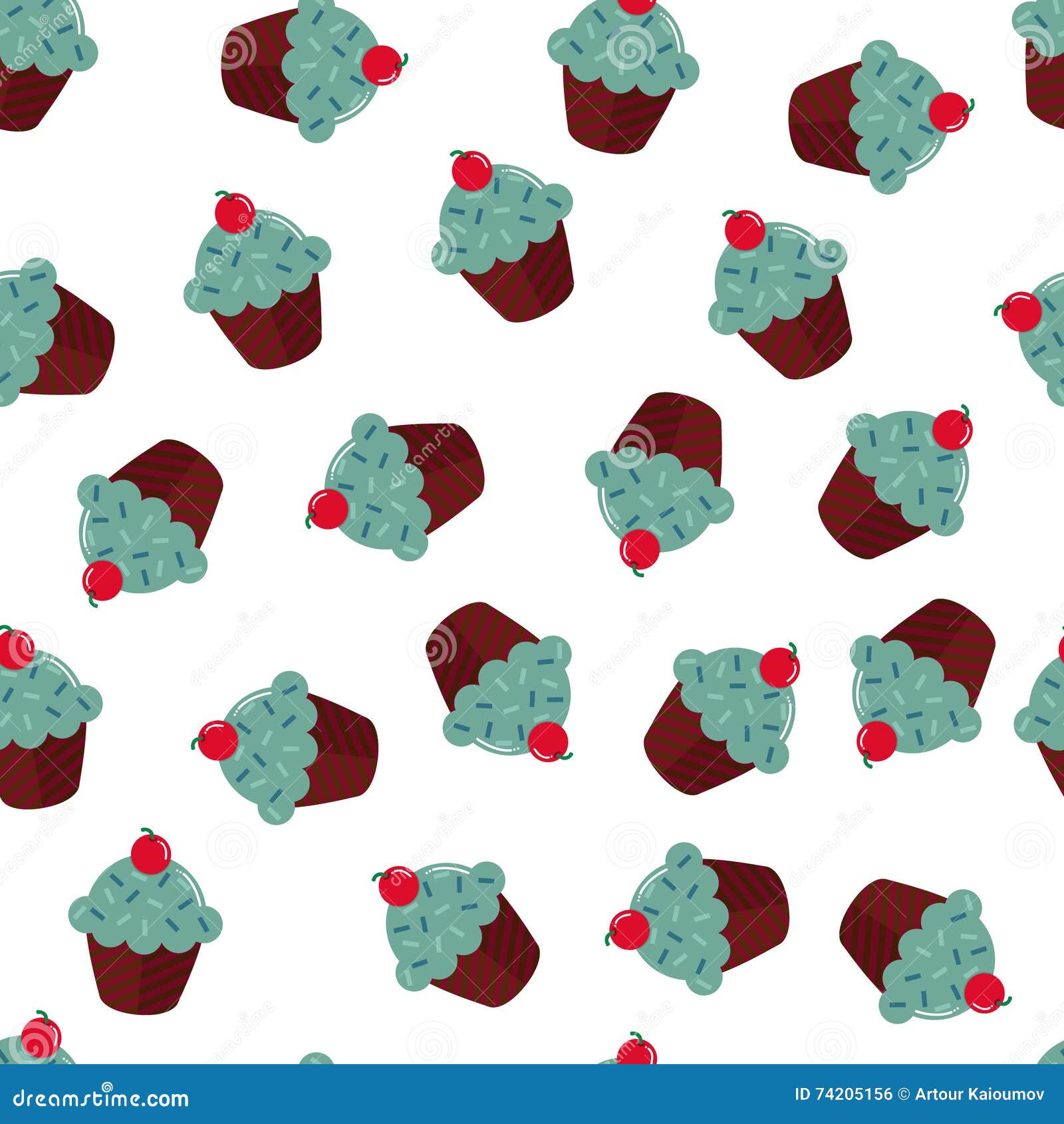 Seamless Texture with Chokolate Cupcakes Stock Vector - Illustration of ...