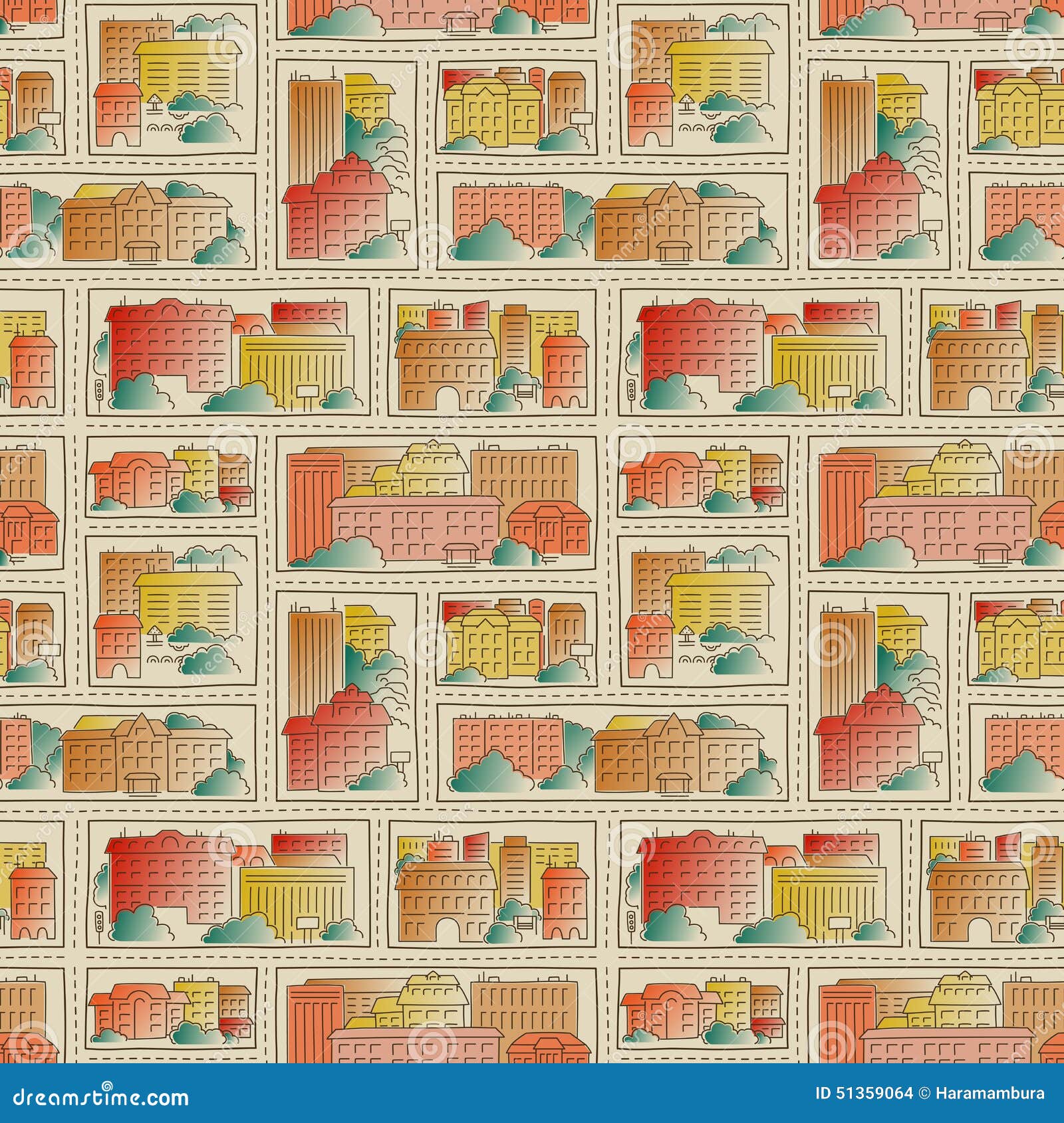 Seamless texture - city stock vector. Illustration of paper - 51359064