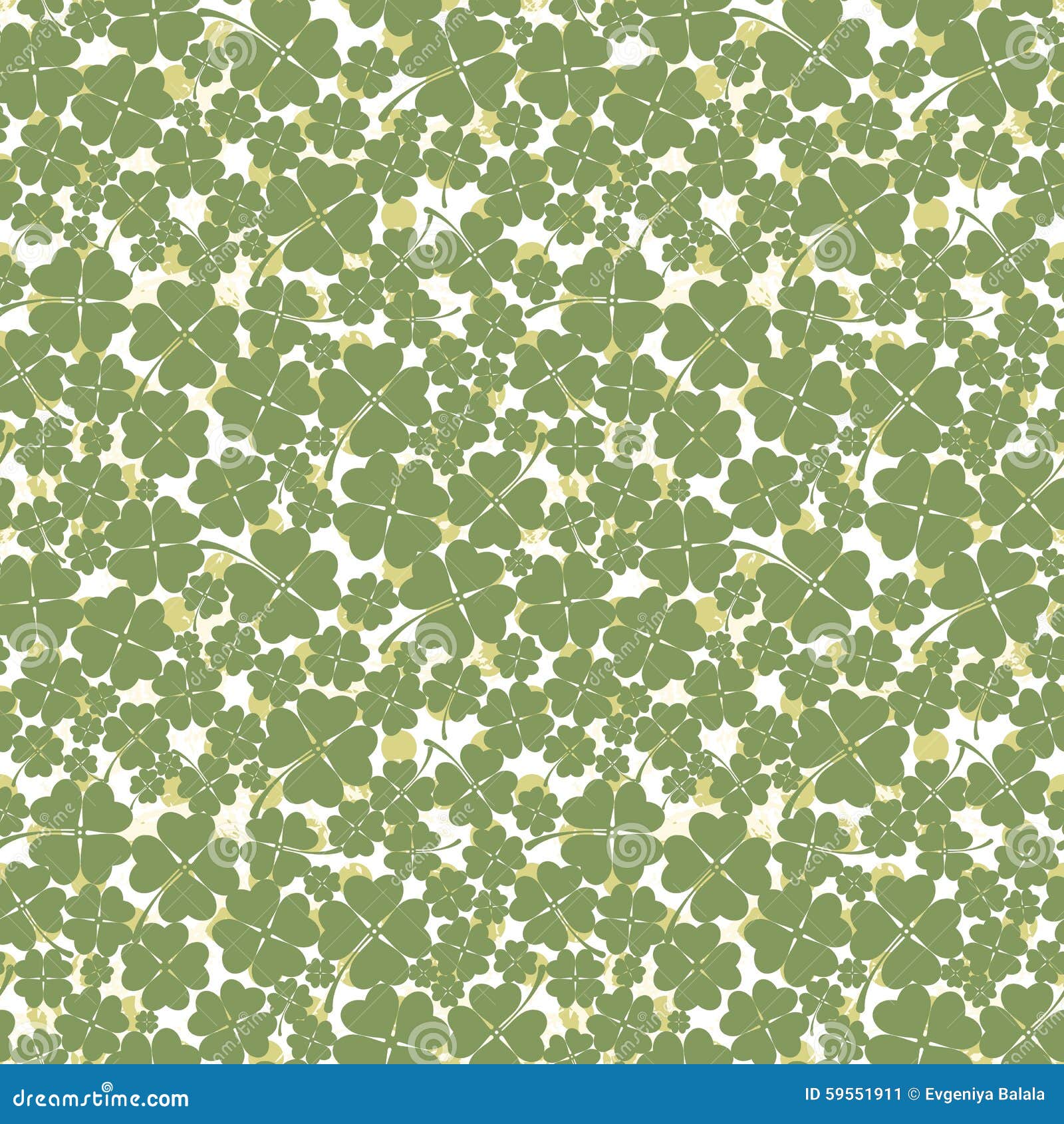 Seamless Texture with Clover of Four Leaves Stock Vector - Illustration ...